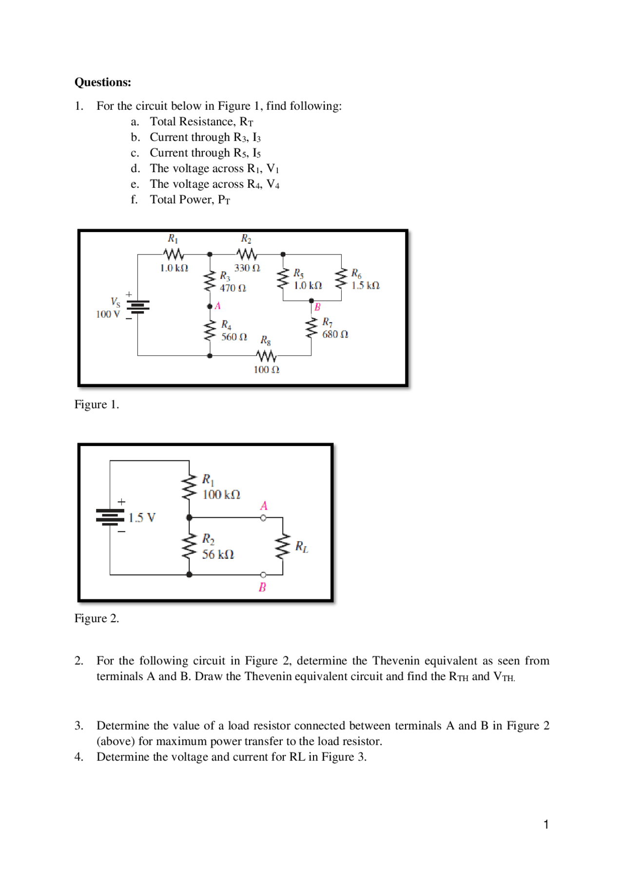 Electronics Review Questions Docsity