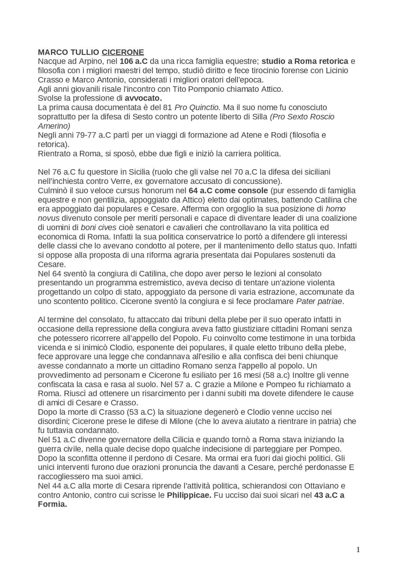 Seneca, Cicerone, Apuleio - Docsity