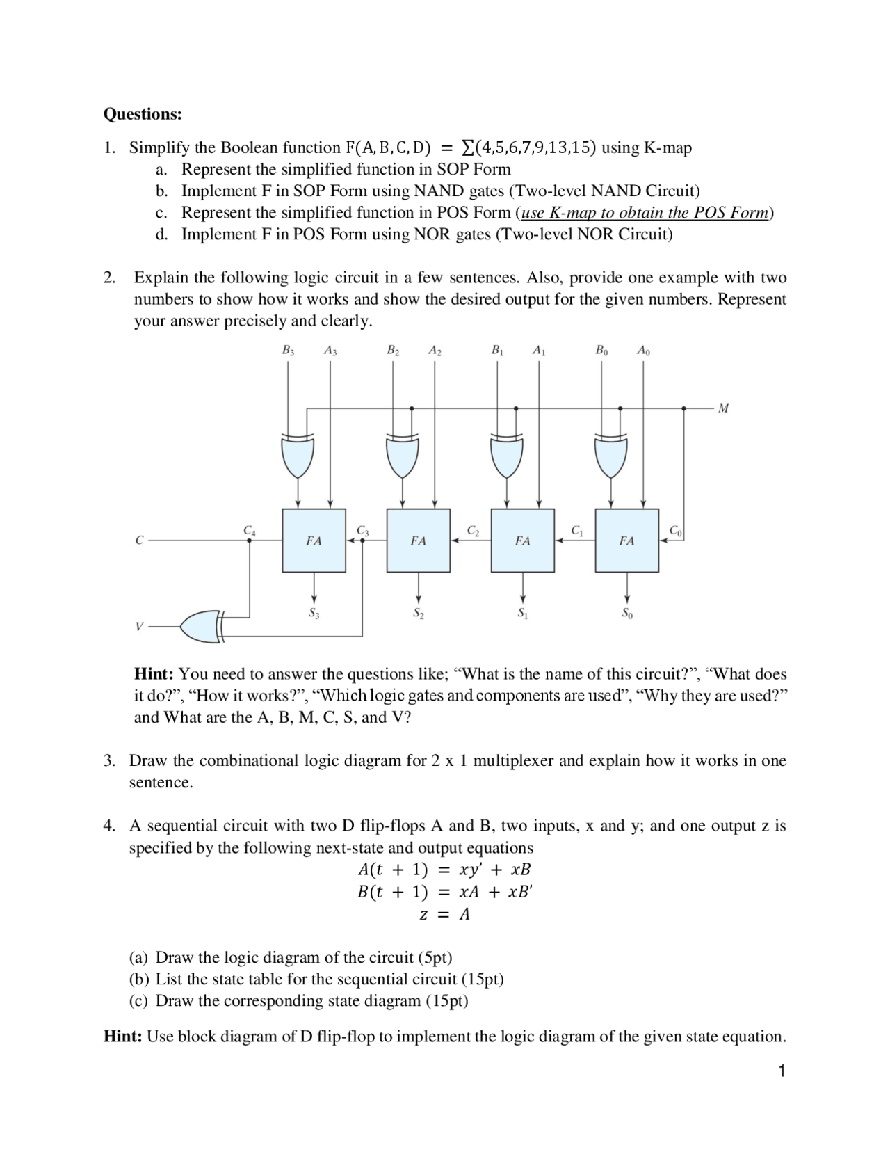 Review Questions For Digital Logic Exams Digital Logic Design And
