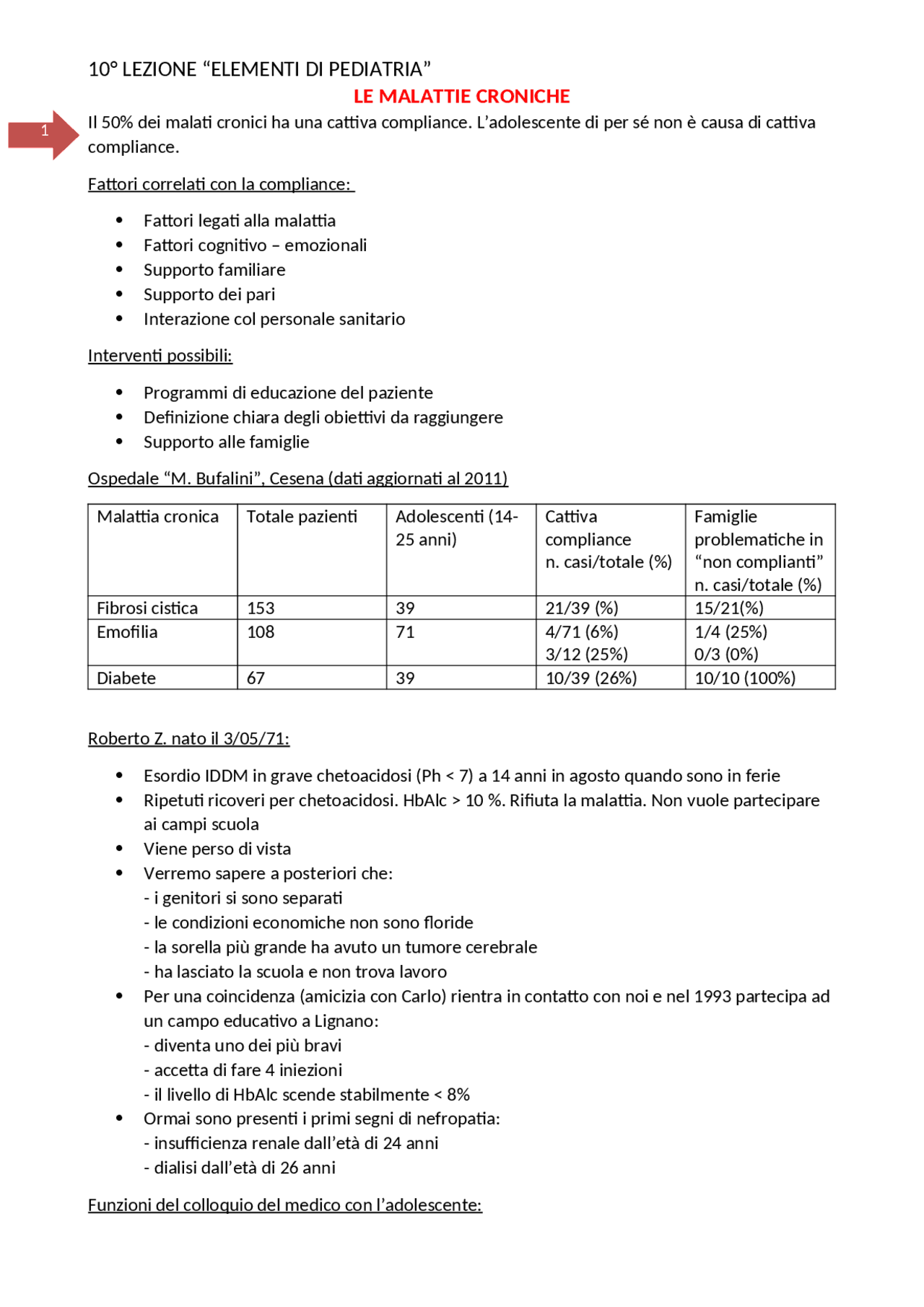 Appunti Elementi Di Pediatria Docsity