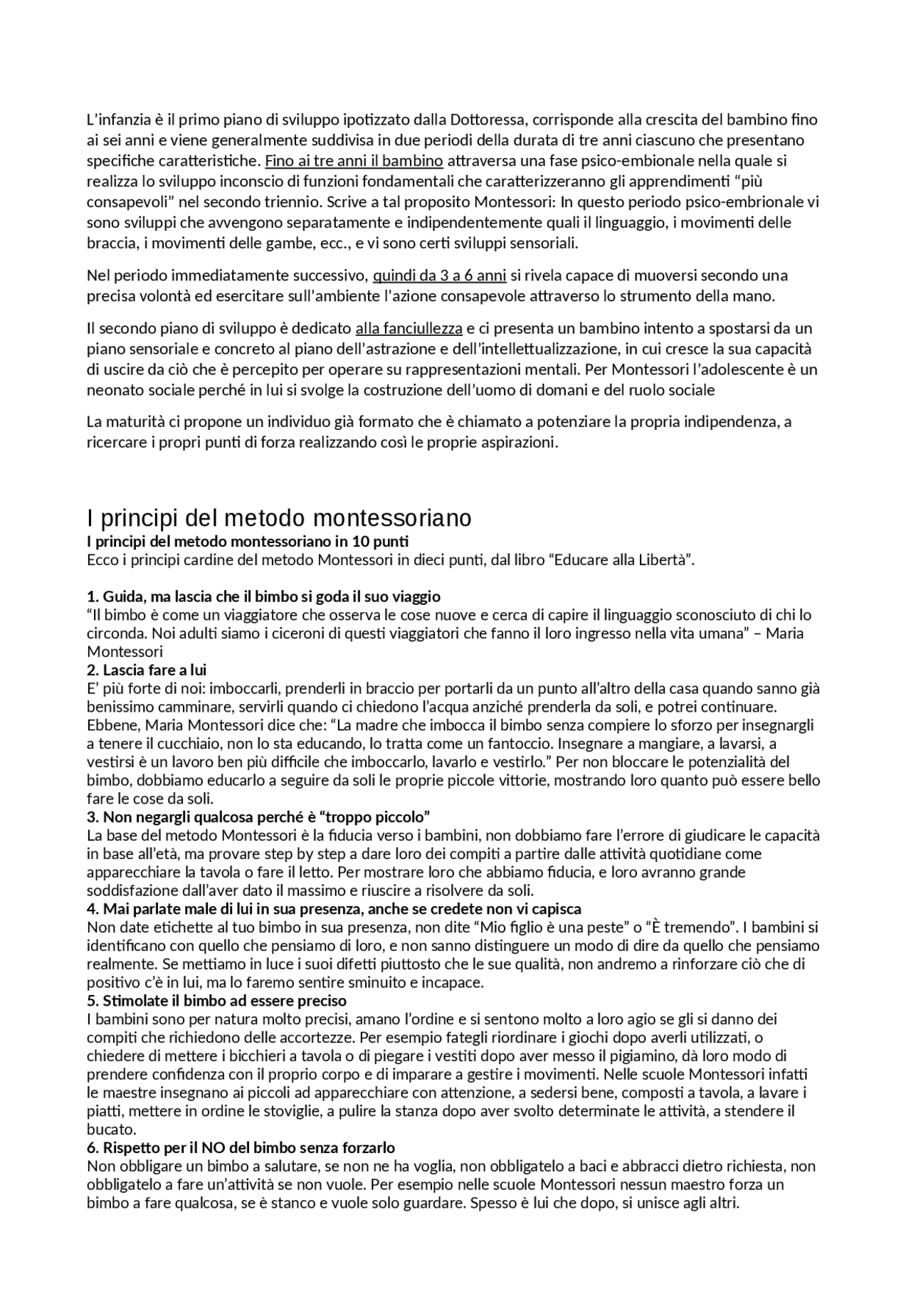 Maria Montessori E Il Suo Metodo Docsity