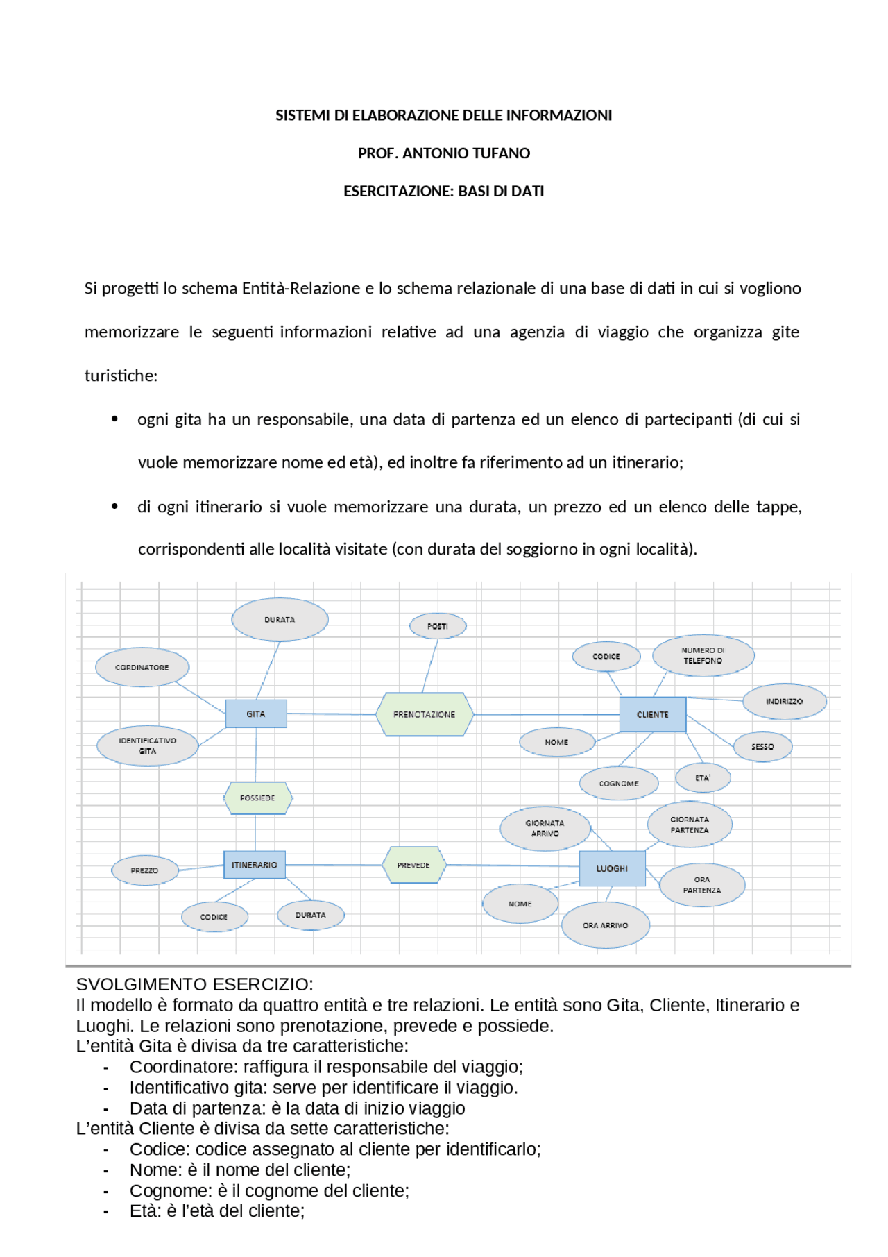 SISTEMI DI ELABORAZIONE DELLE INFORMAZIONI ELABORATO 3 | Esercizi di Elementi di Informatica ...