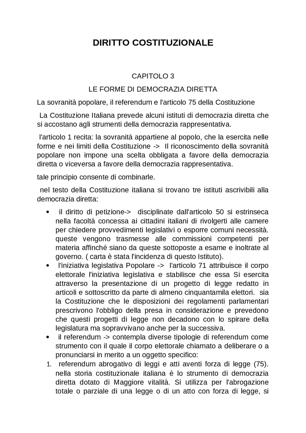 Compendio Di Diritto Costituzionale Cap 3 Docsity