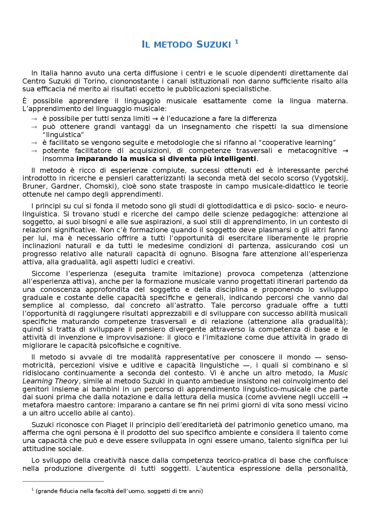 Riassunti Del Libro Suonare Come Parlare Docsity