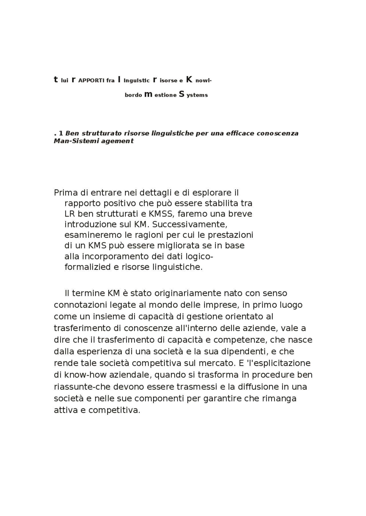 Modello Della Linguistica Computazionale Docsity