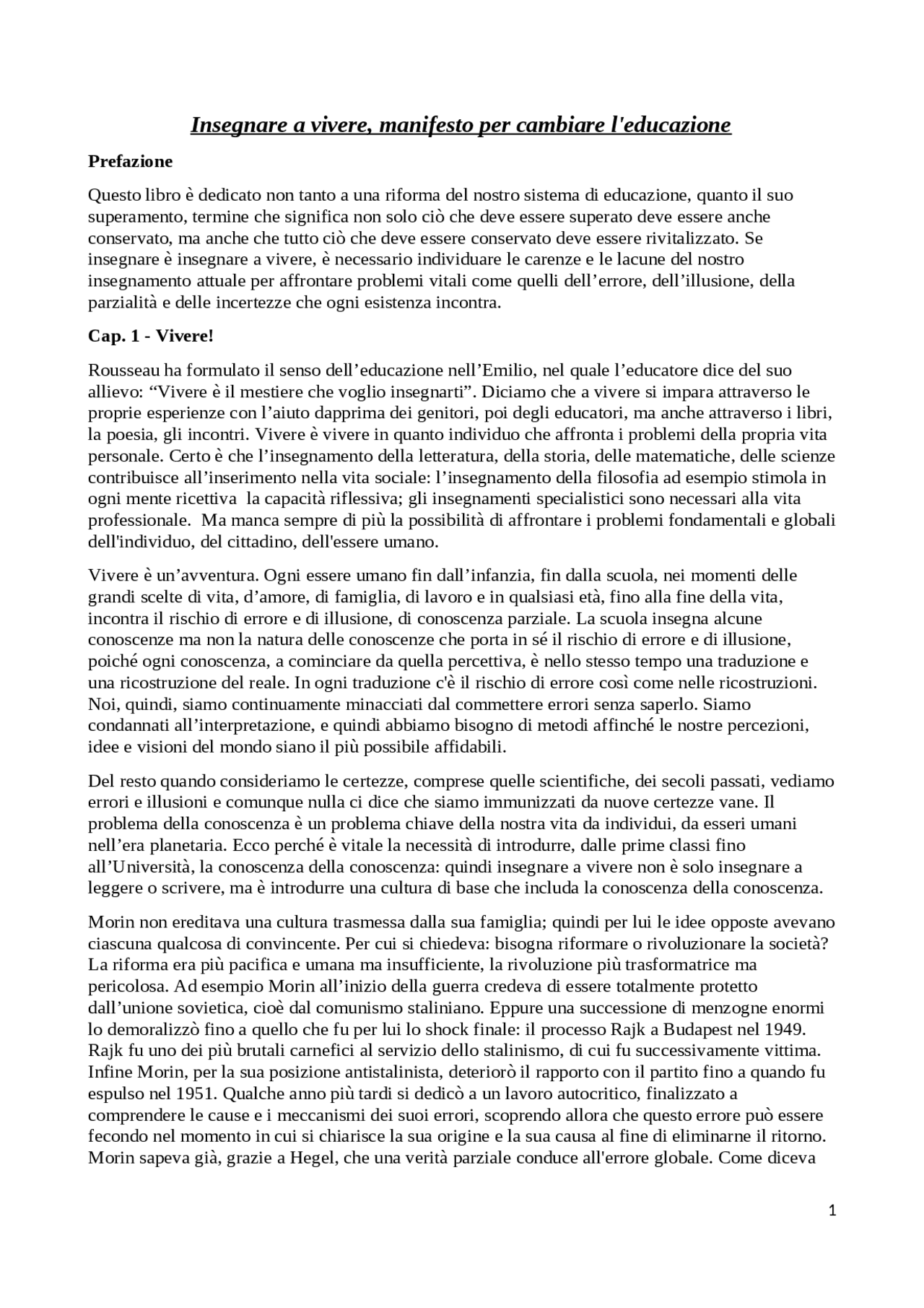 Insegnare A Vivere Manifesto Per Cambiare Leducazione Di Edgar Morin