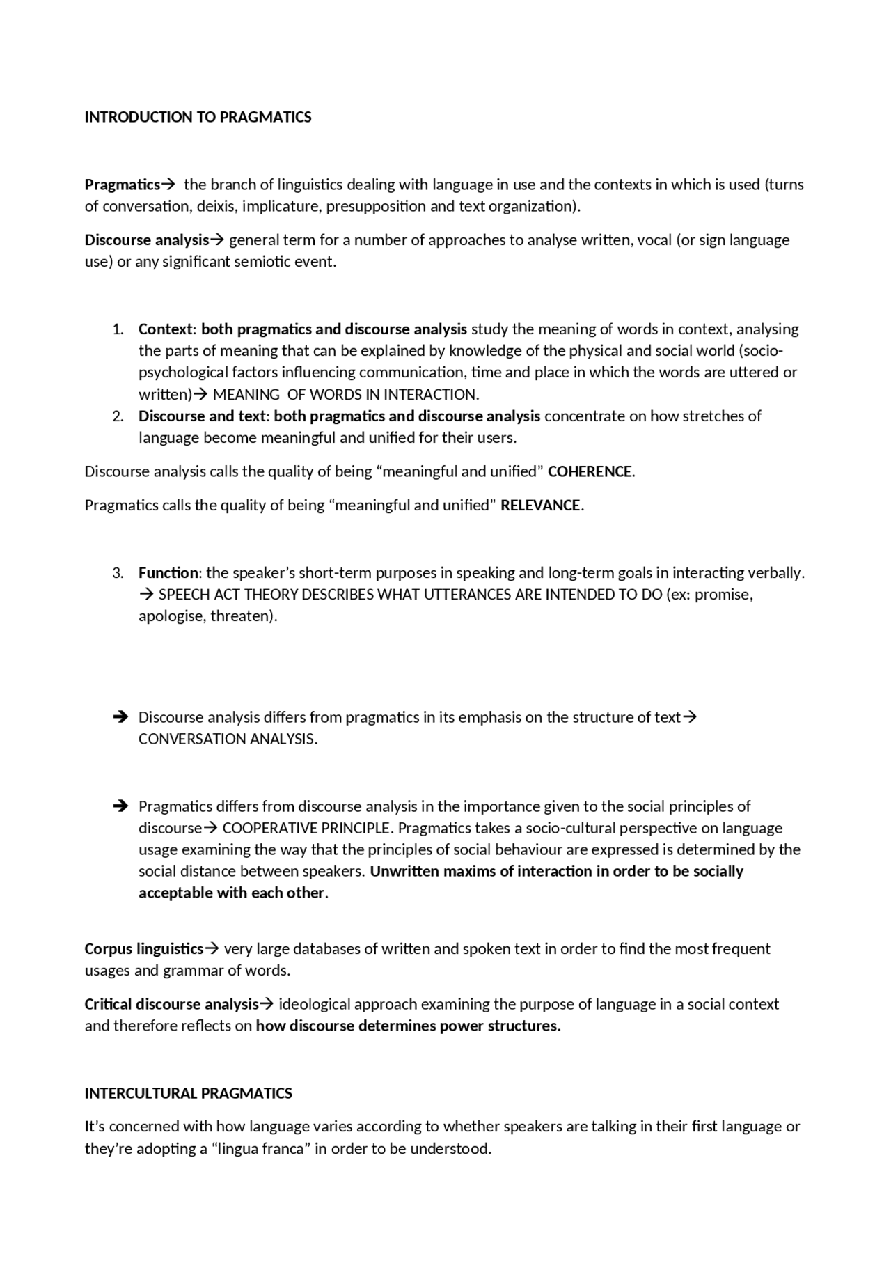 Riassunto Pragmatics, Joan Cutting - Docsity