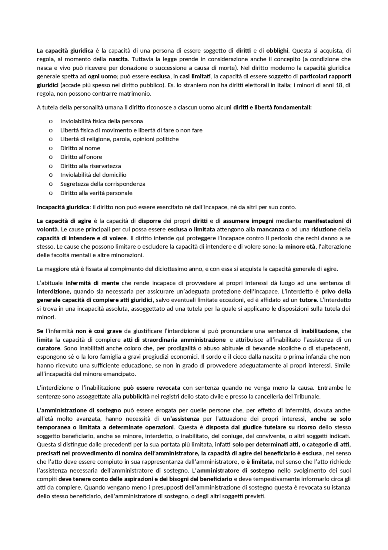 Riassunto Istituzioni Di Diritto Privato I Docsity
