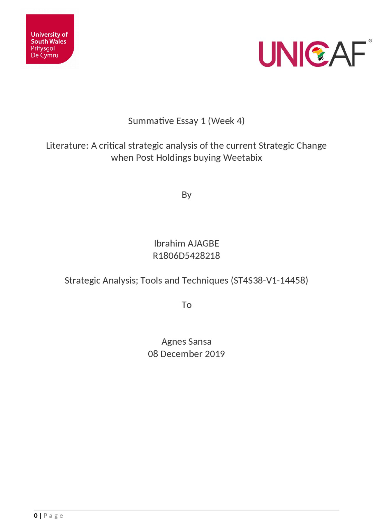 Strategic Analysis Tools And Techniques Docsity