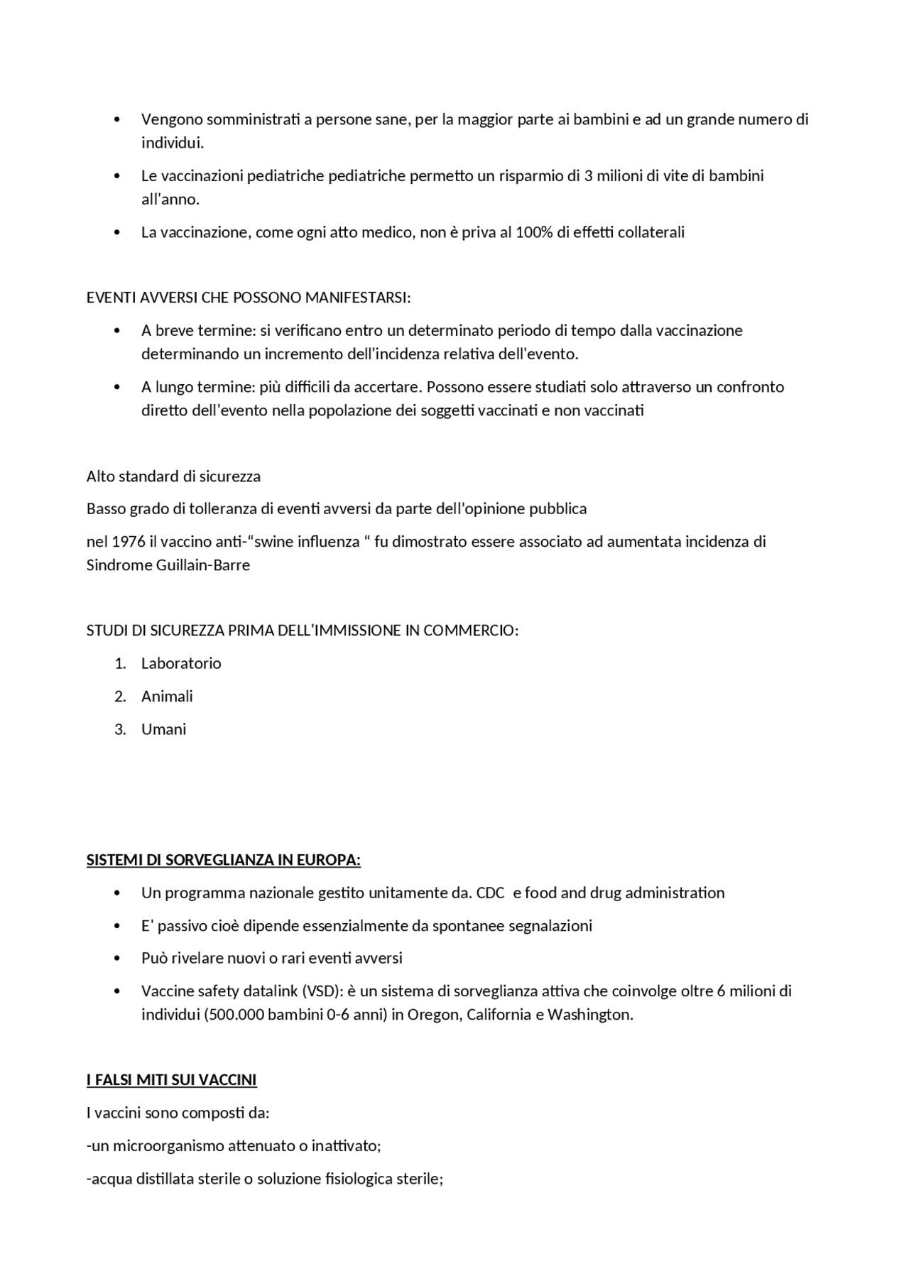Riassunto Sui Vaccini Docsity