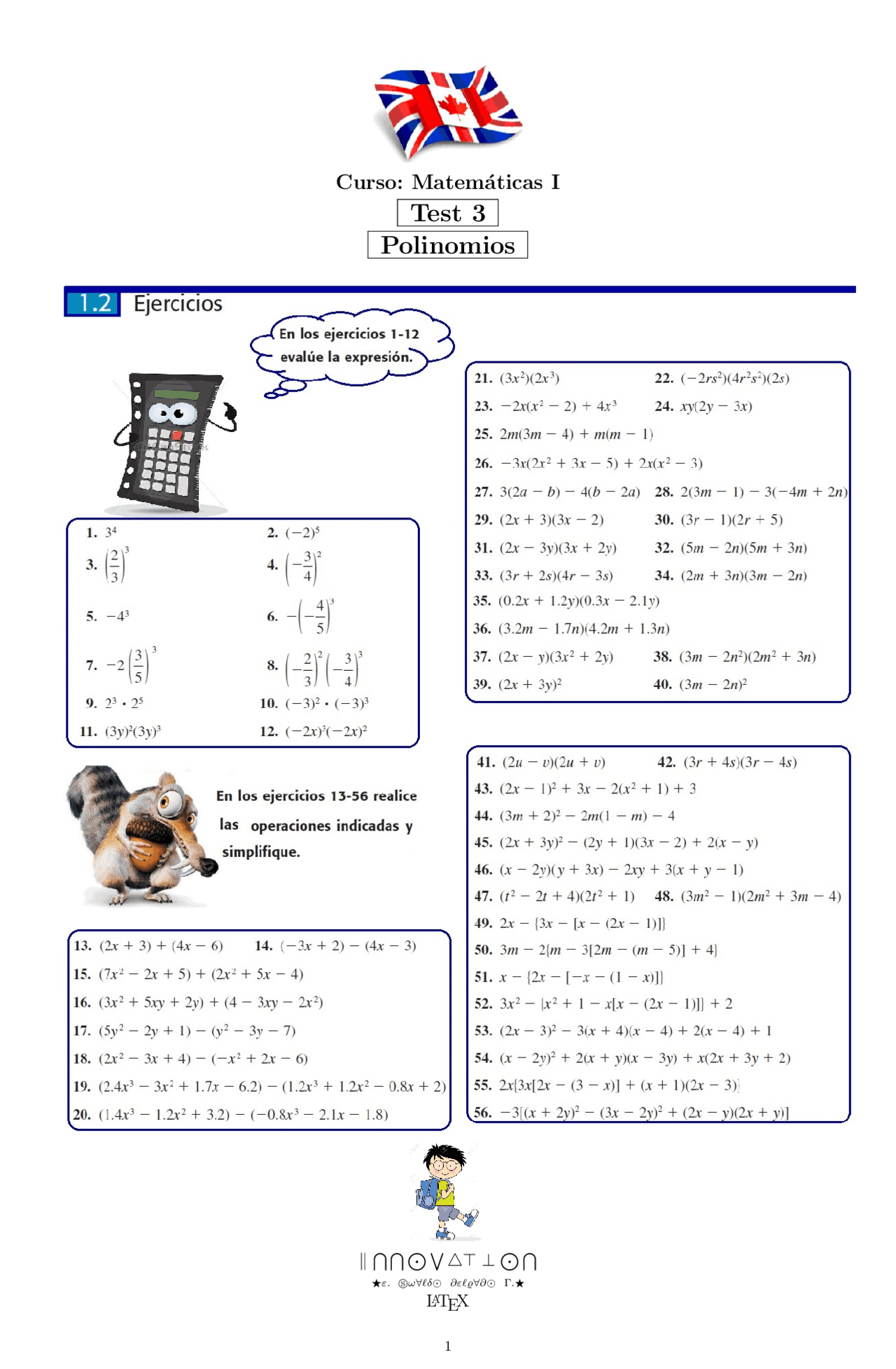 Taller Algebra De Polinomios Ejercicios De Matemáticas Docsity