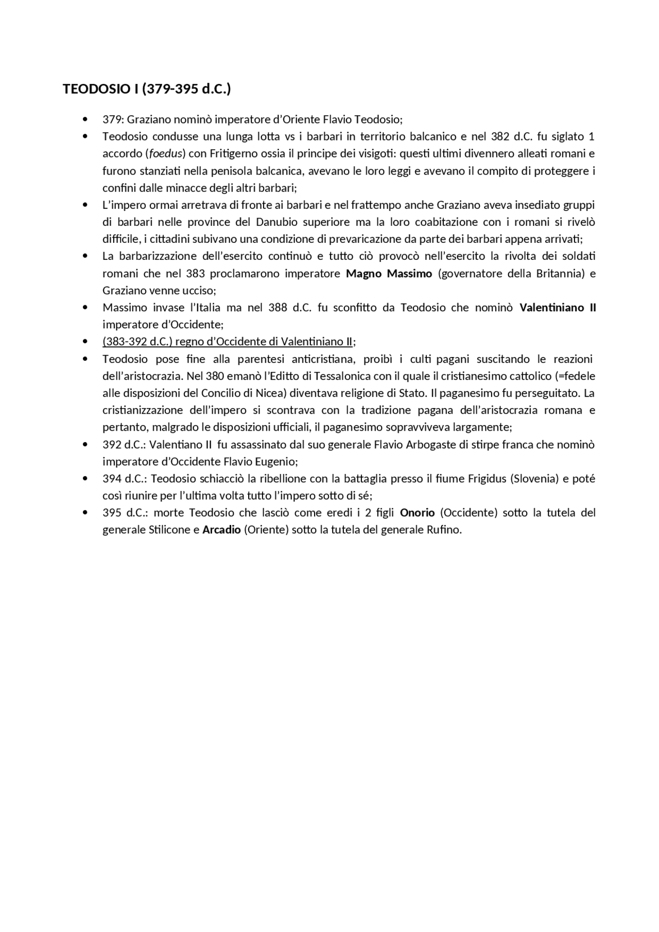 Teodosio I Imperatore Romano Docsity