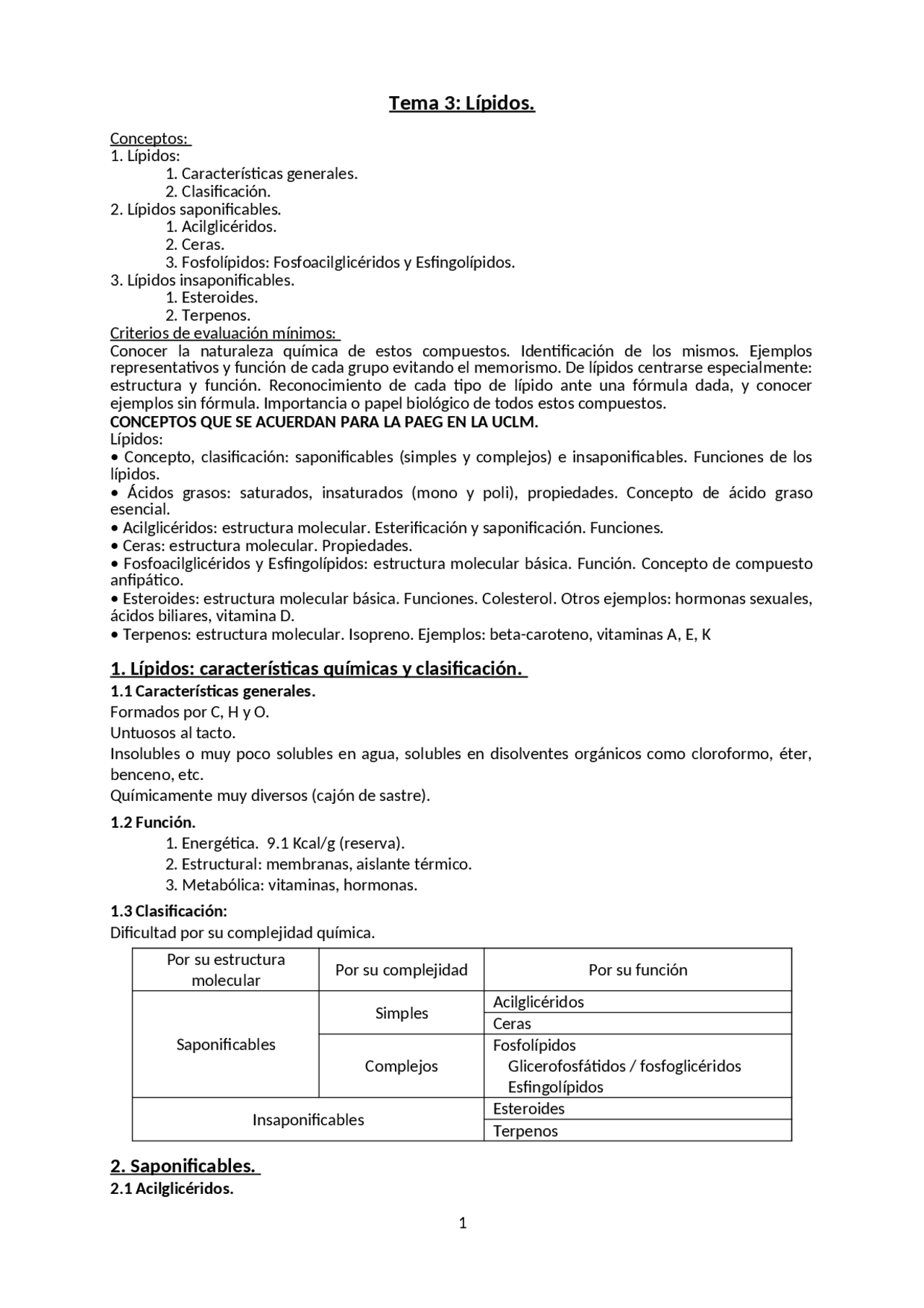 Lípidos 2º Bachillerato Apuntes De Biología Docsity