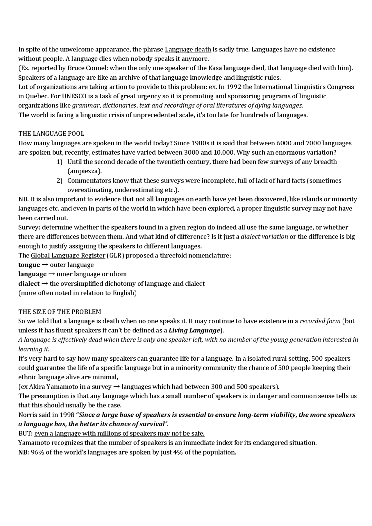 Language Death; Language Ethnicity and the State - Docsity