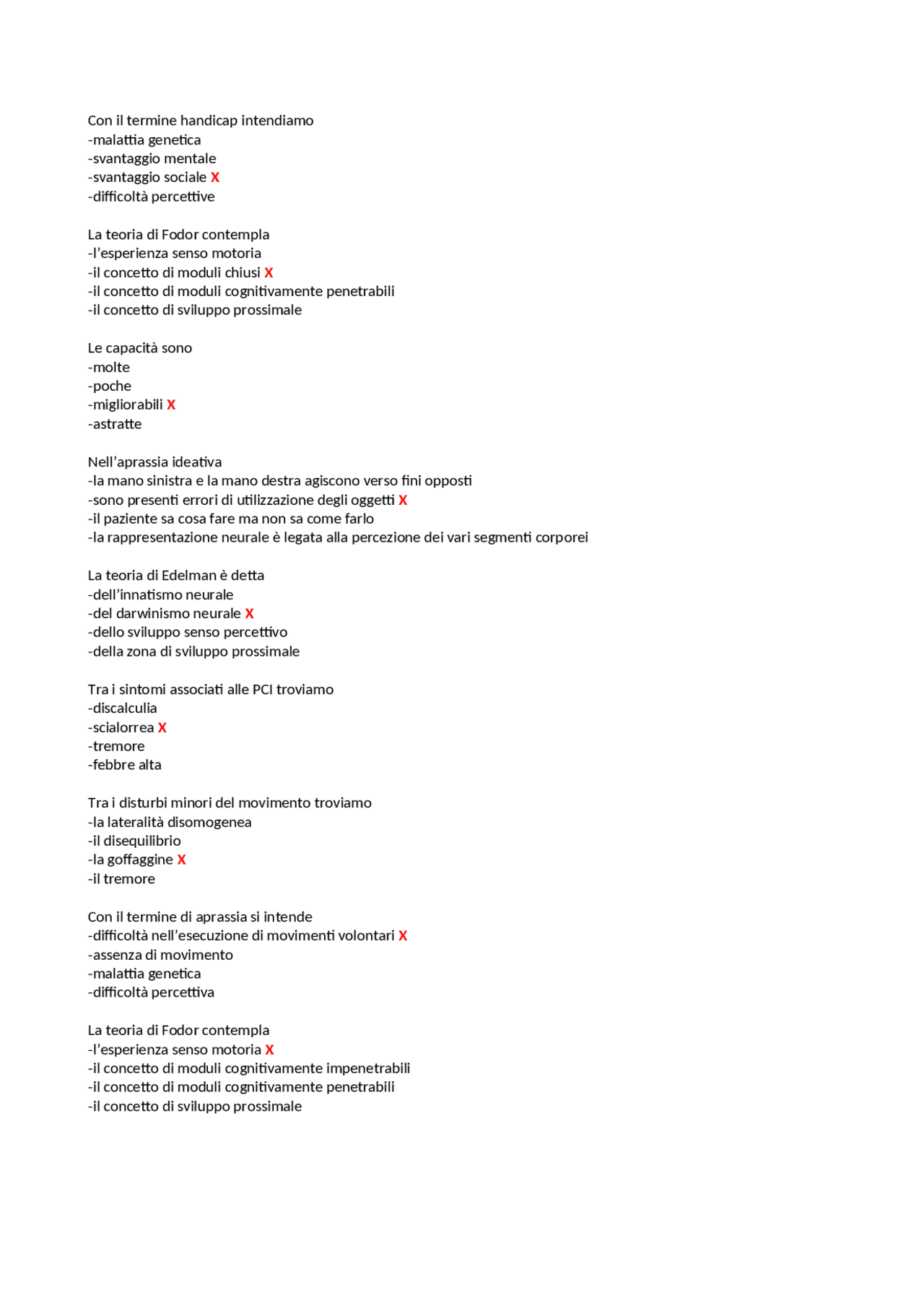 Domande Adattata Per Scienze Motorie Uniurb 3 Anno Docsity