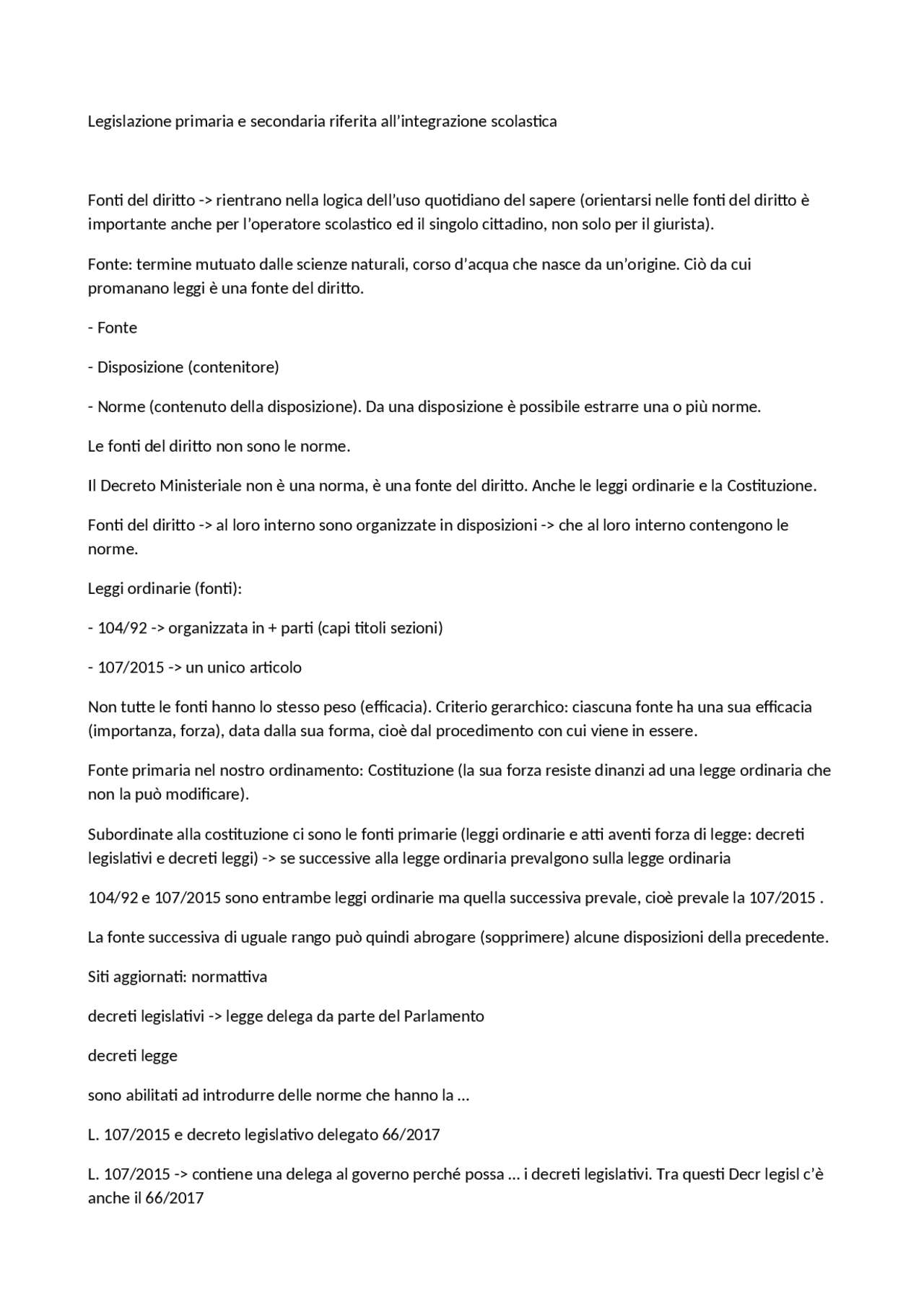 Legislazione Scolastica Docsity