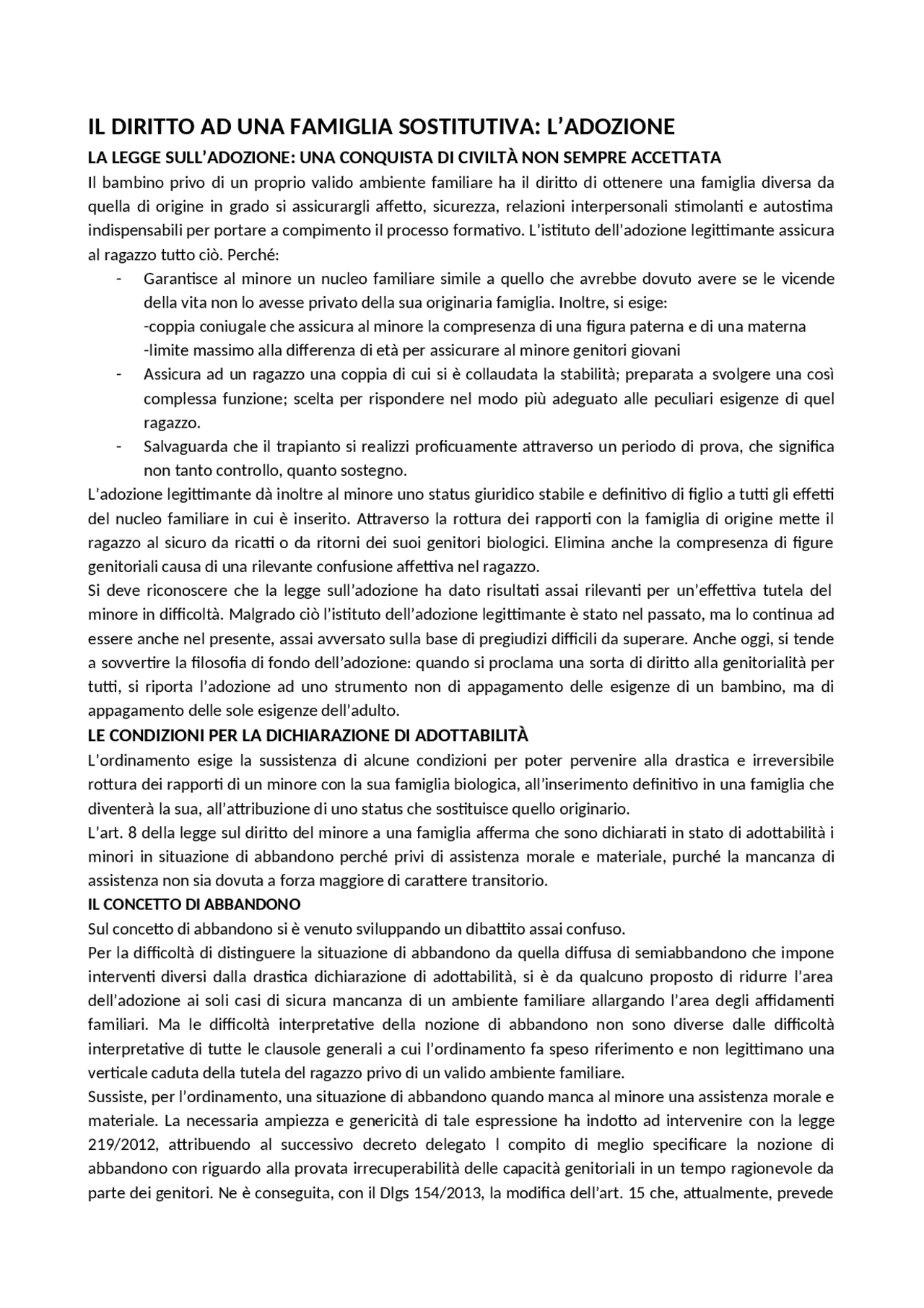 Capitolo 8 Manuale Di Diritto Minorile Moro Docsity