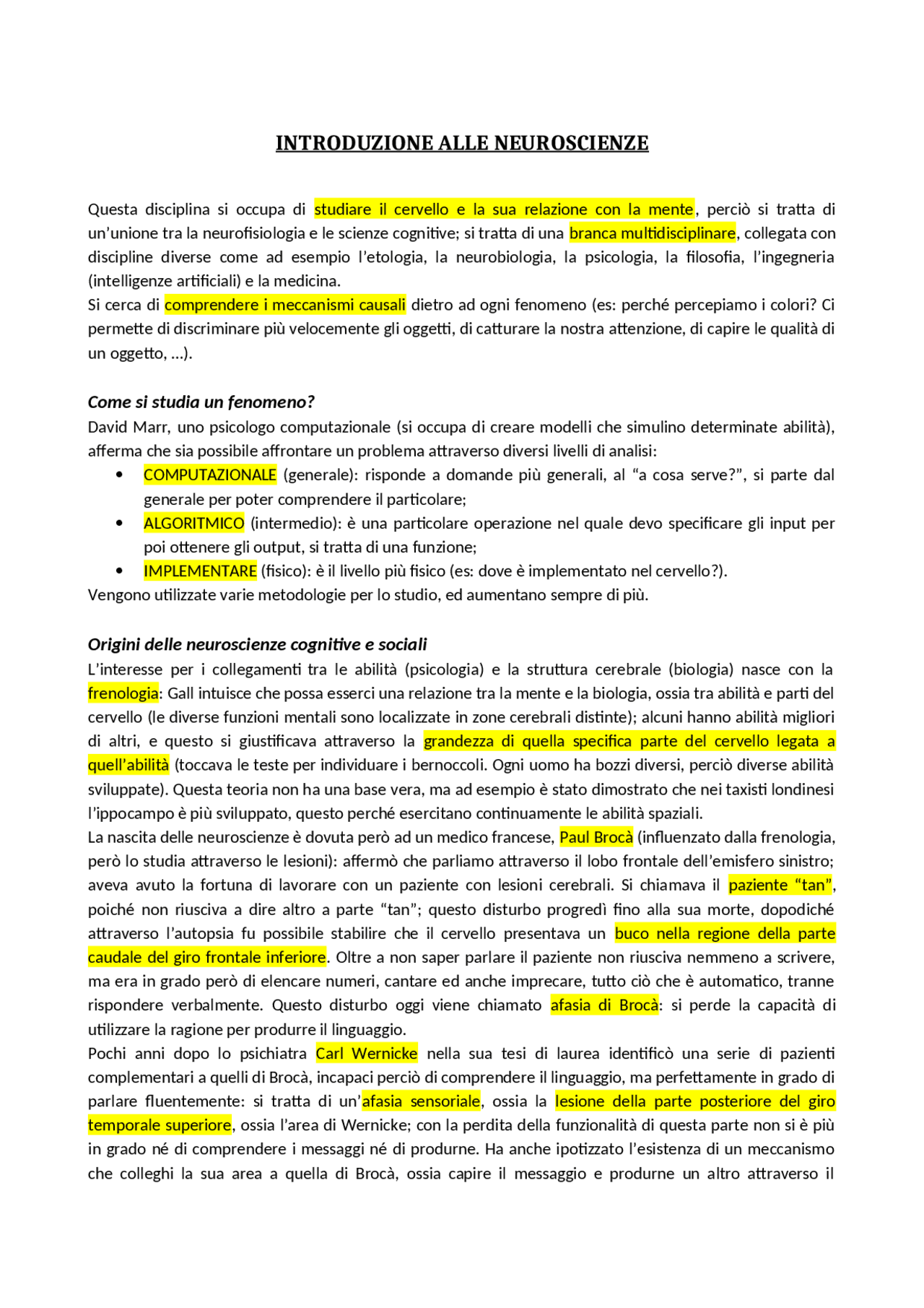 Appunti Completi Modulo Di Pellegrino Neuroscienze Cognitive E Sociali