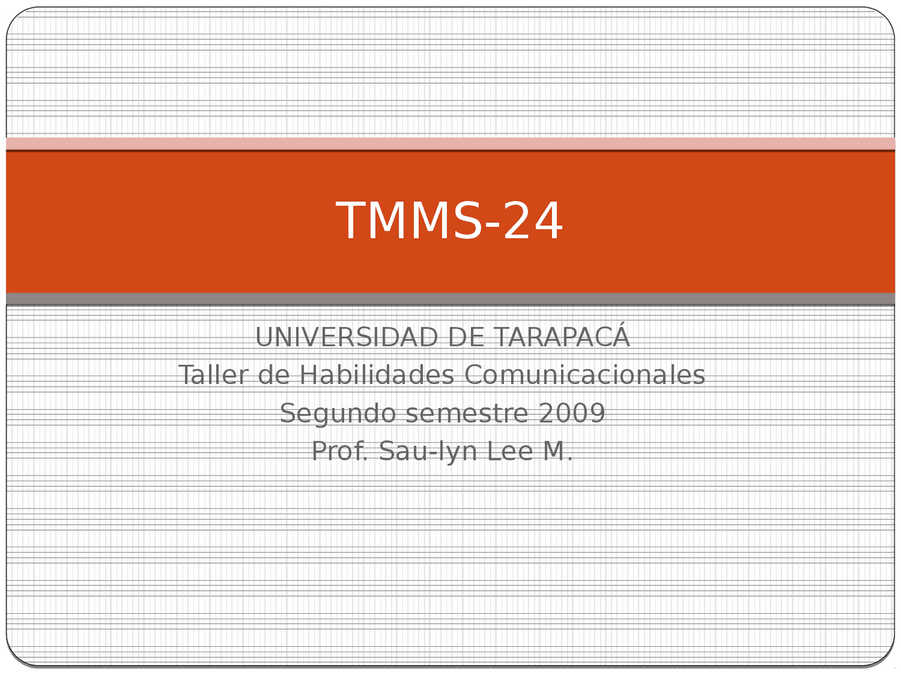 Interpretación TMMS 24 | Study Guides, Projects, Research Psychology | Docsity