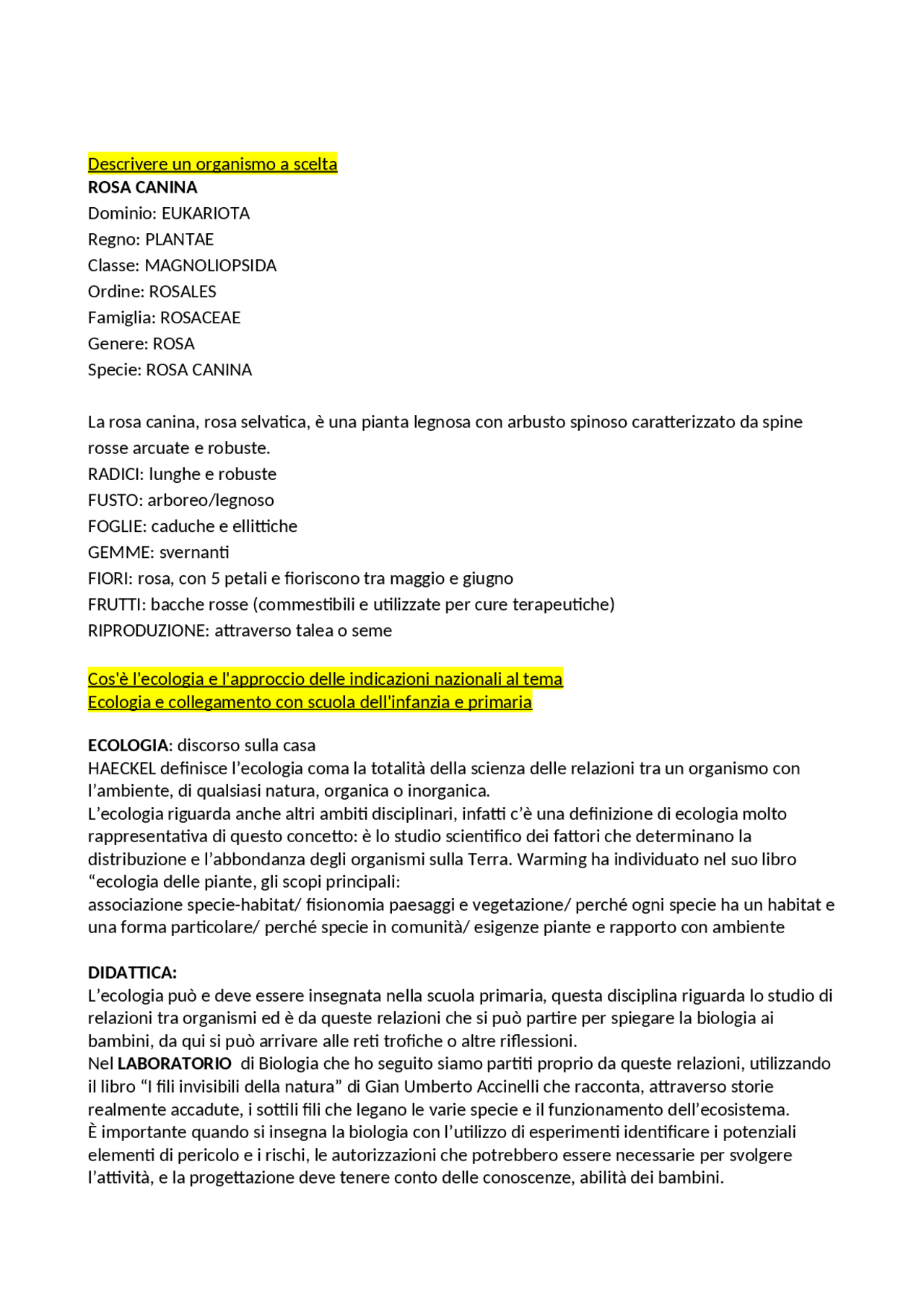 BIOLOGIA DOMANDE E RISPOSTE | Resúmenes de Biología | Docsity