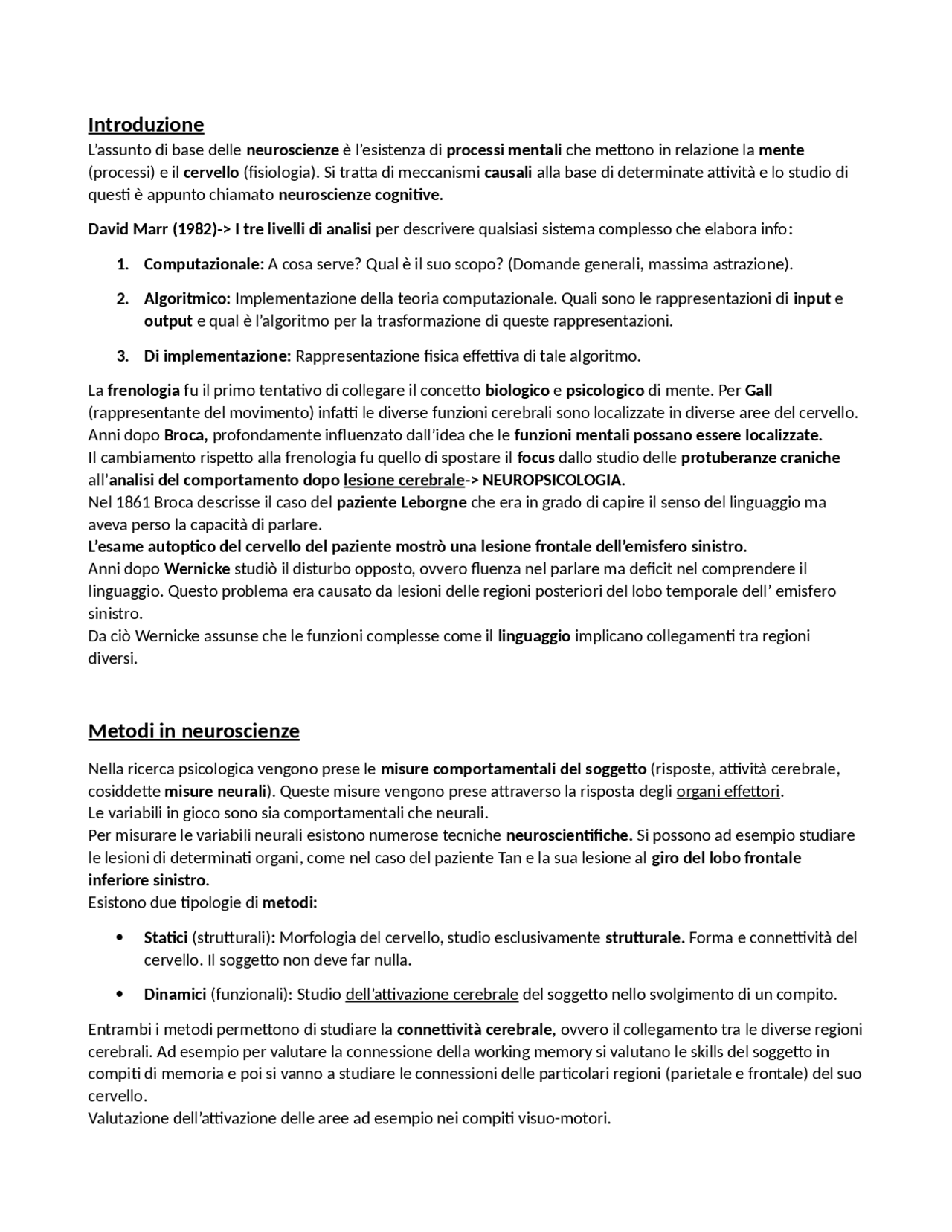 Dispense Neuroscienze Cognitive E Sociali Docsity