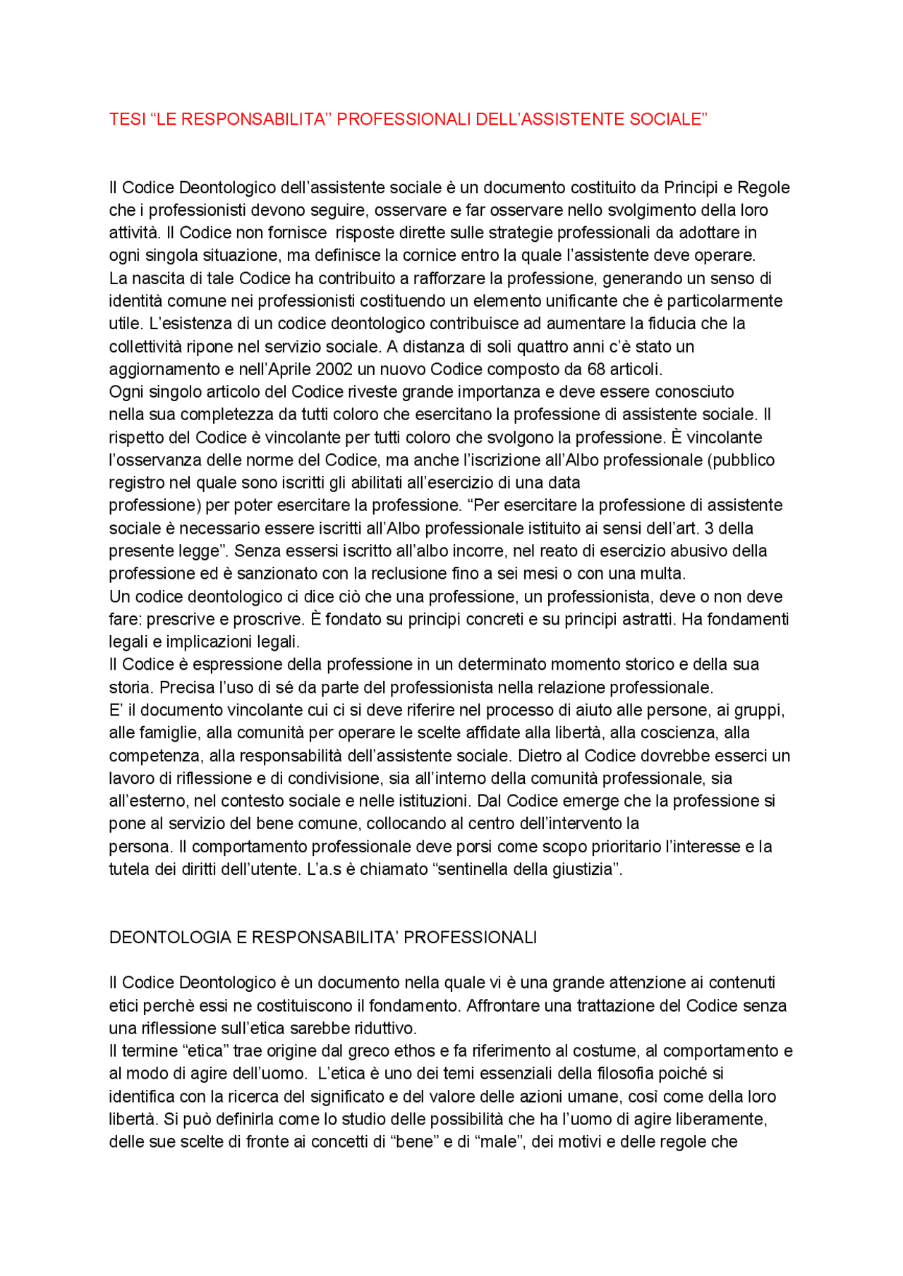 Le ResponsabilitÀ Professionali Dellassistente Professionale Docsity