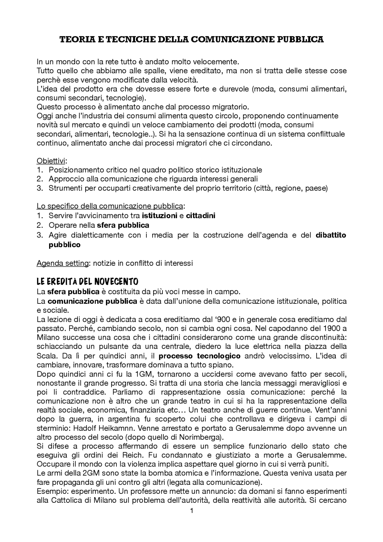 Appunti Di Teoria E Tecniche Della Comunicazione Pubblica Docsity
