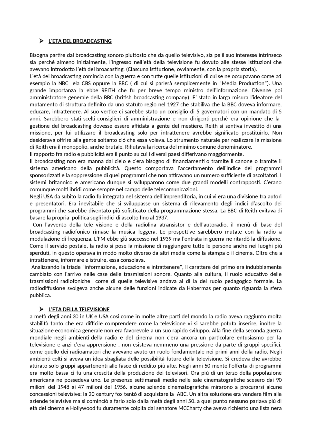 Storia Sociale Dei Media Parte Mancante Del Riassunto Docsity