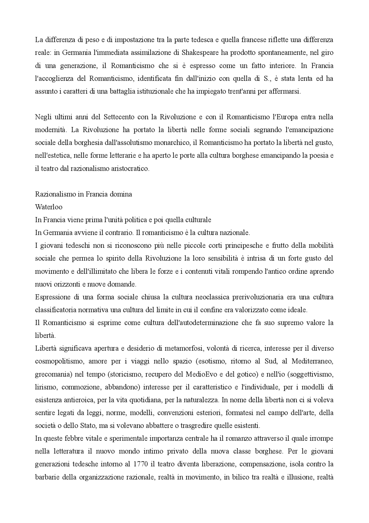 Il Mito Di Shakespeare E Il Teatro Romantico Docsity