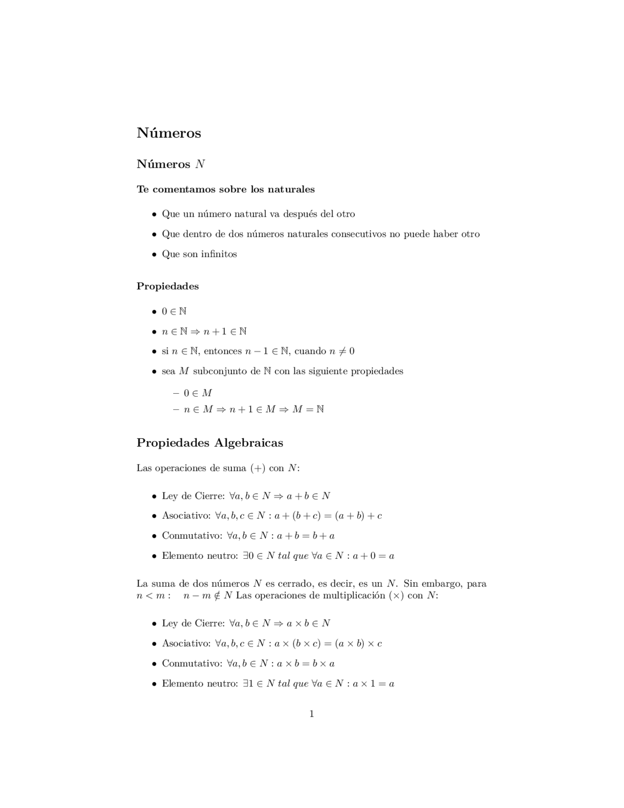 Resumen De Los Conjuntos Numericos Docsity