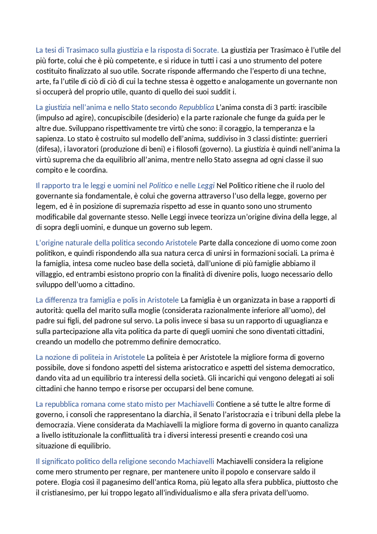 Risposte Esame Storia Del Pensiero Politico Docsity