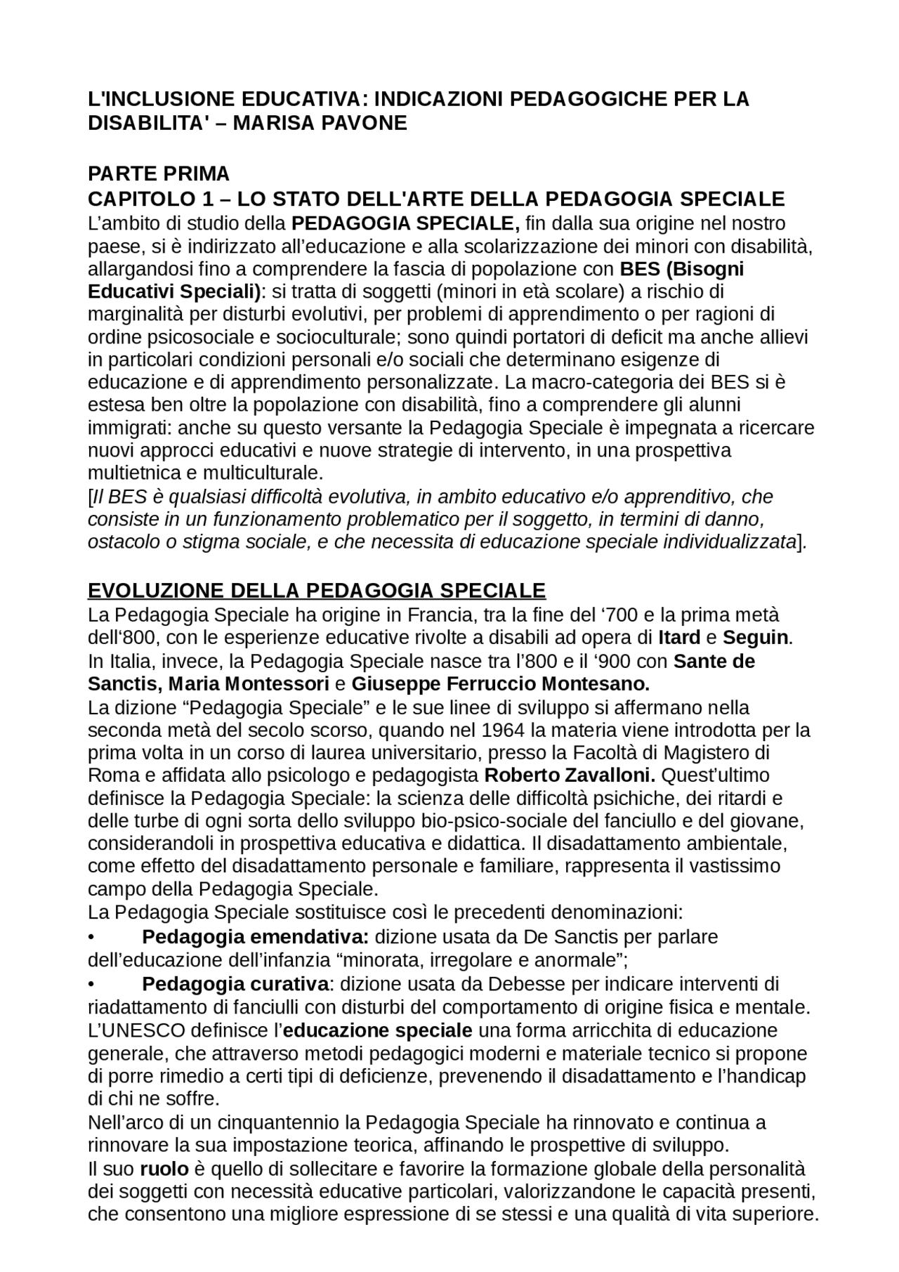 L'INCLUSIONE EDUCATIVA: INDICAZIONI PEDAGOGICHE PER LA DISABILITA ...