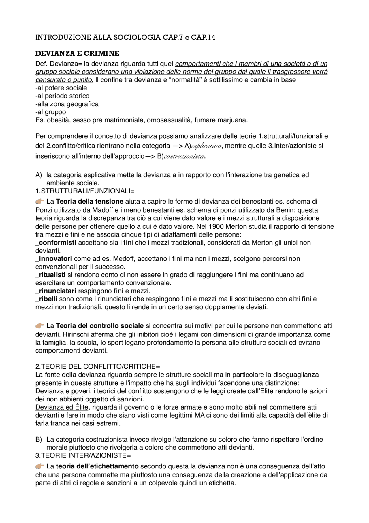 Introduzione alla sociologia, George Ritzer - Docsity