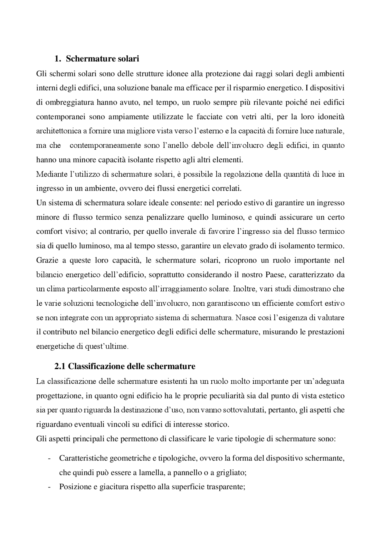 Schermi Solari Per Edifici Docsity