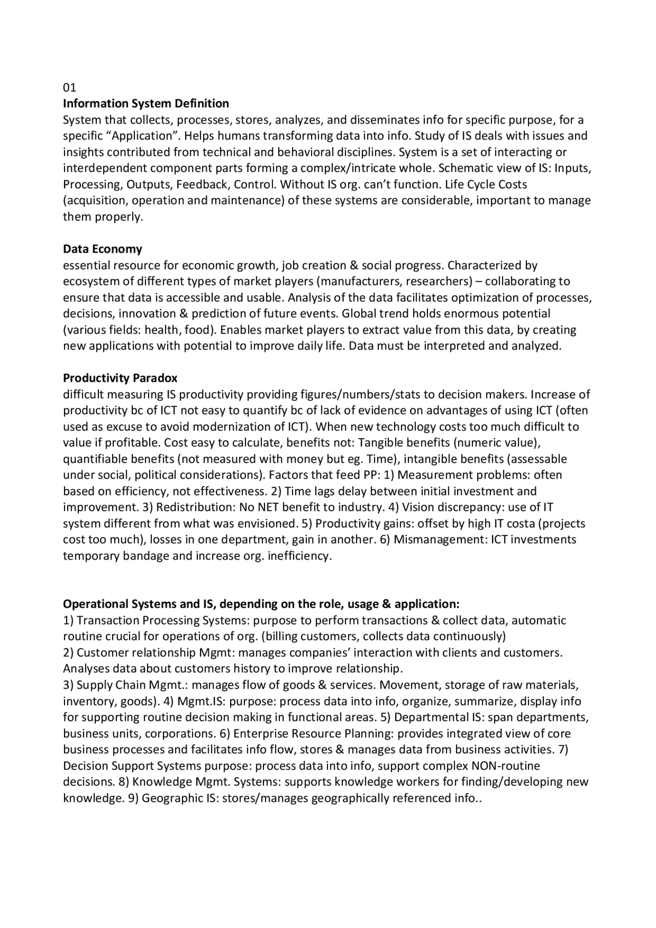 Information System And Data Management Theory Docsity