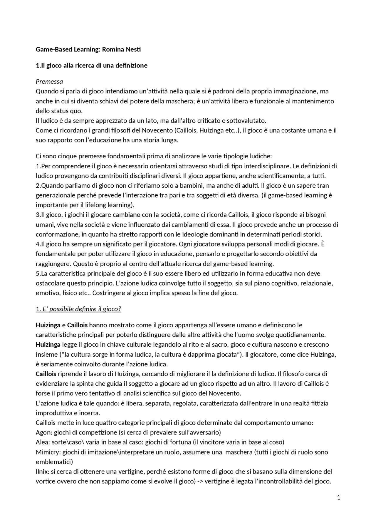Game Based Learning Docsity