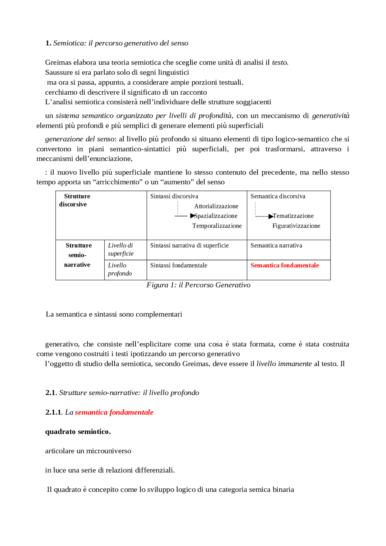 GREIMAS RIASSUNTO greimas riassunto | Appunti di Semiotica | Docsity