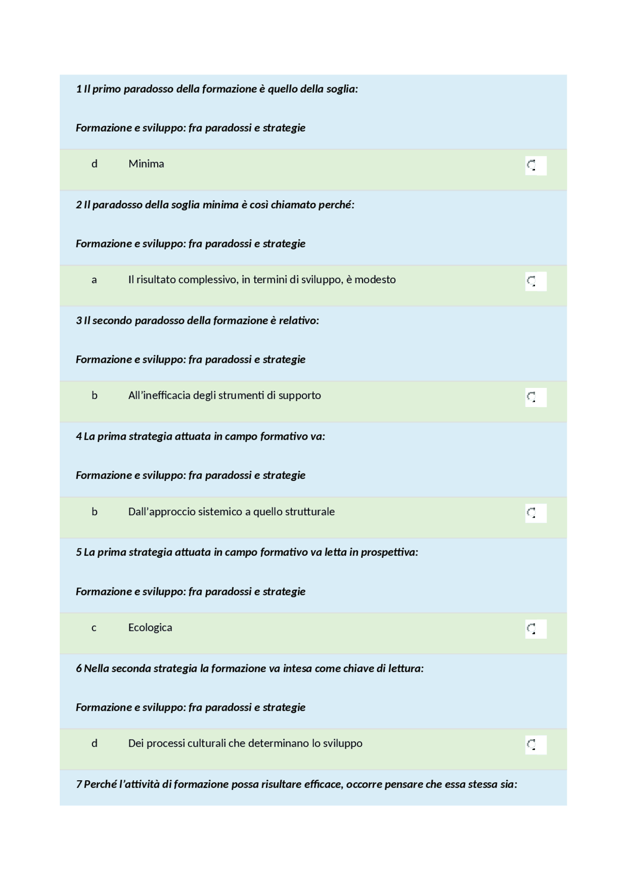 Didattica Generale Test E Risposte Docsity