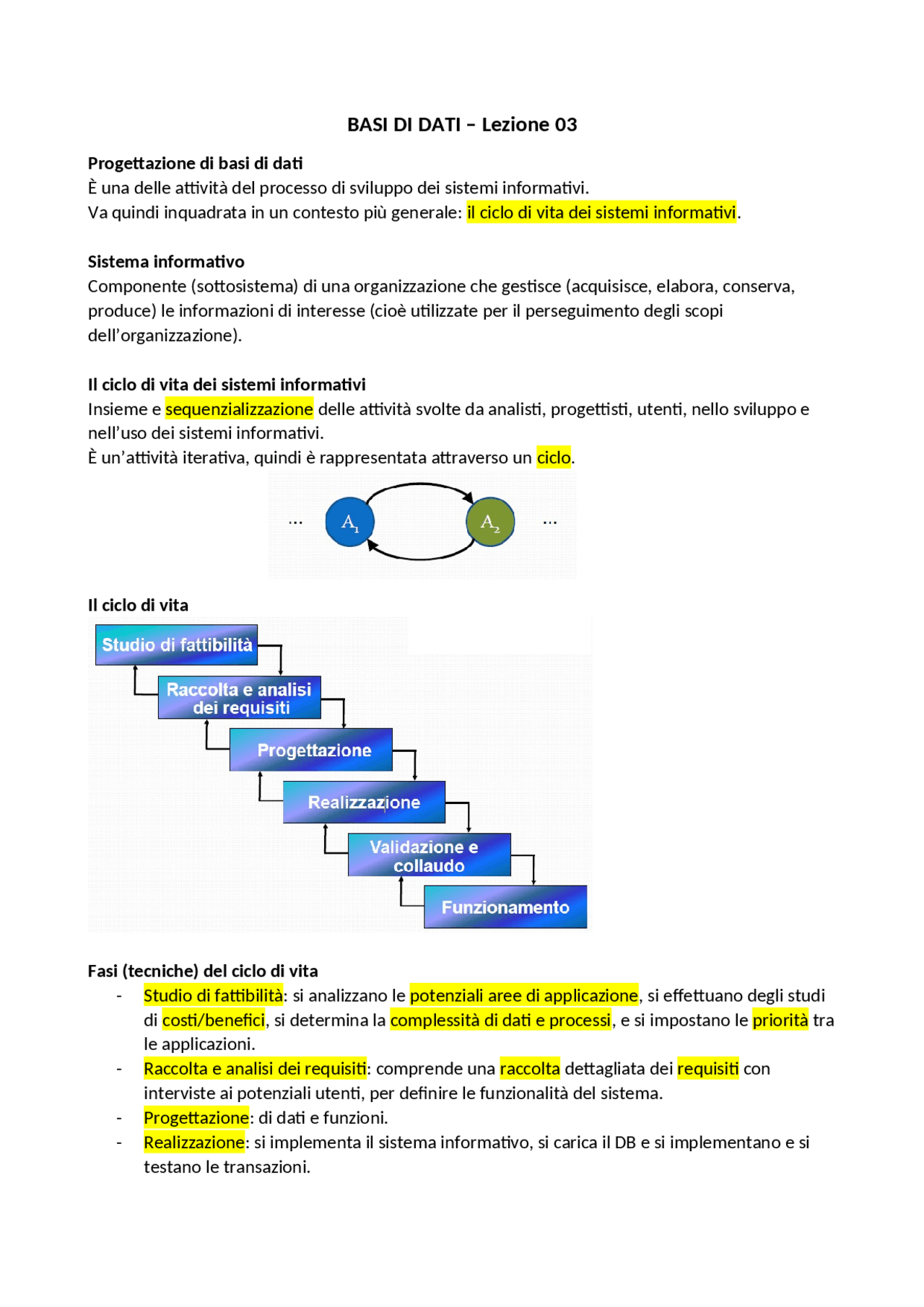 Basi Di Dati Progettazione Di Basi Di Dati Docsity