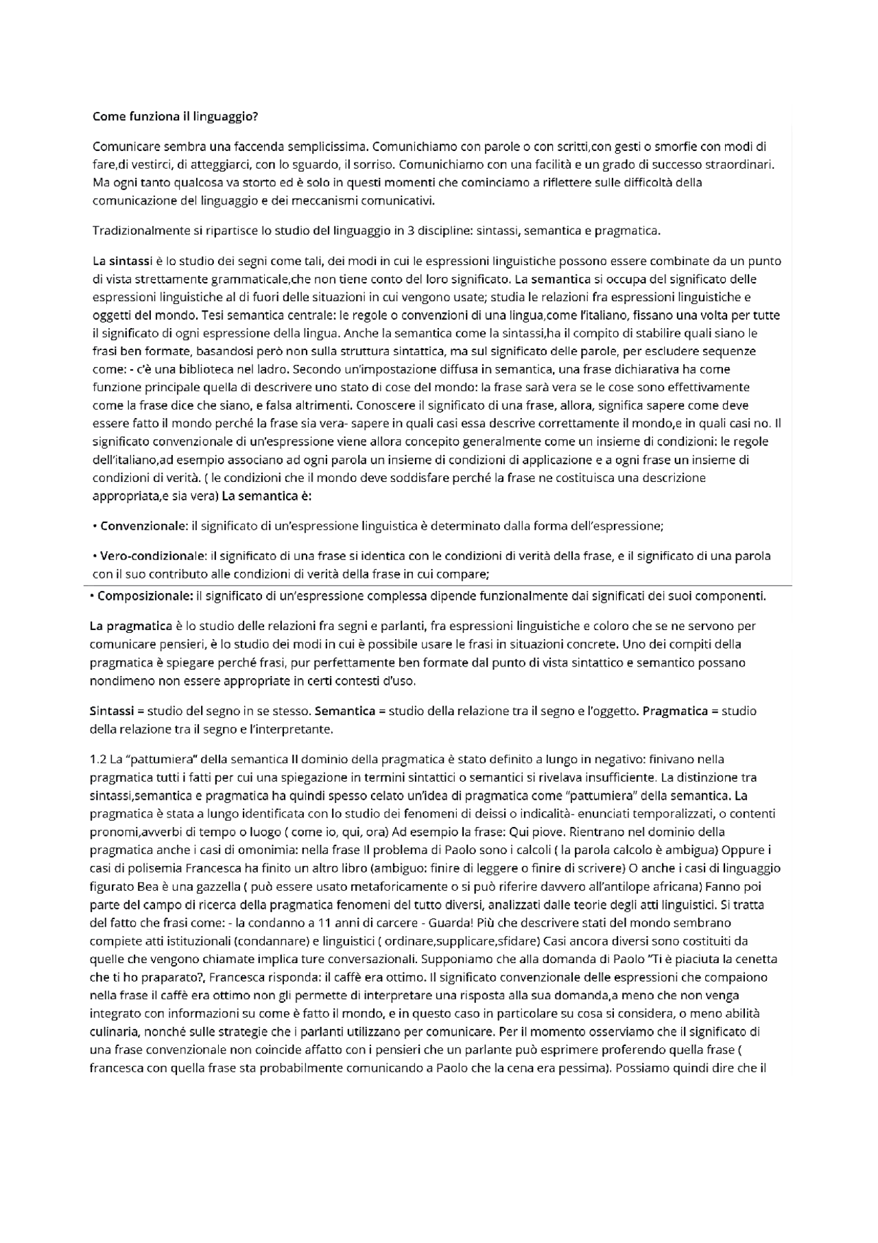 Pragmatica Del Linguaggio Docsity