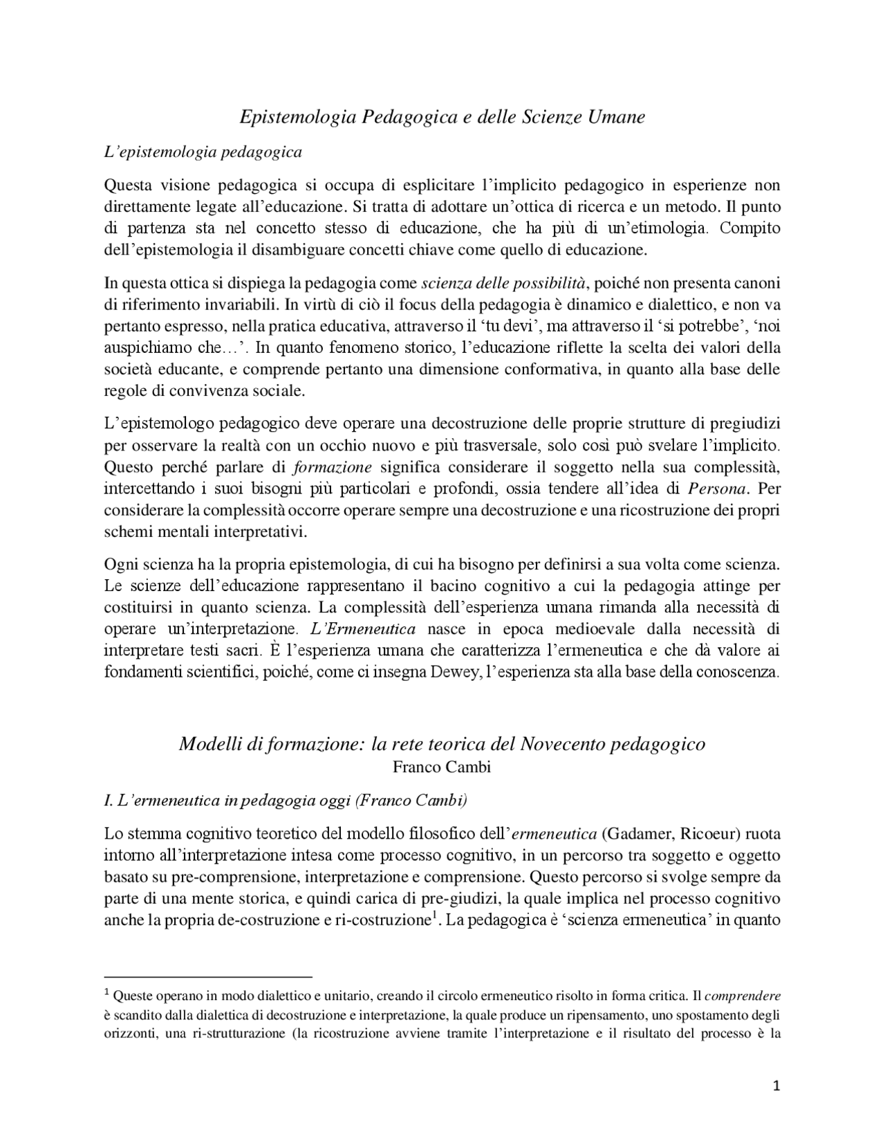 Modelli Di Formazione Docsity