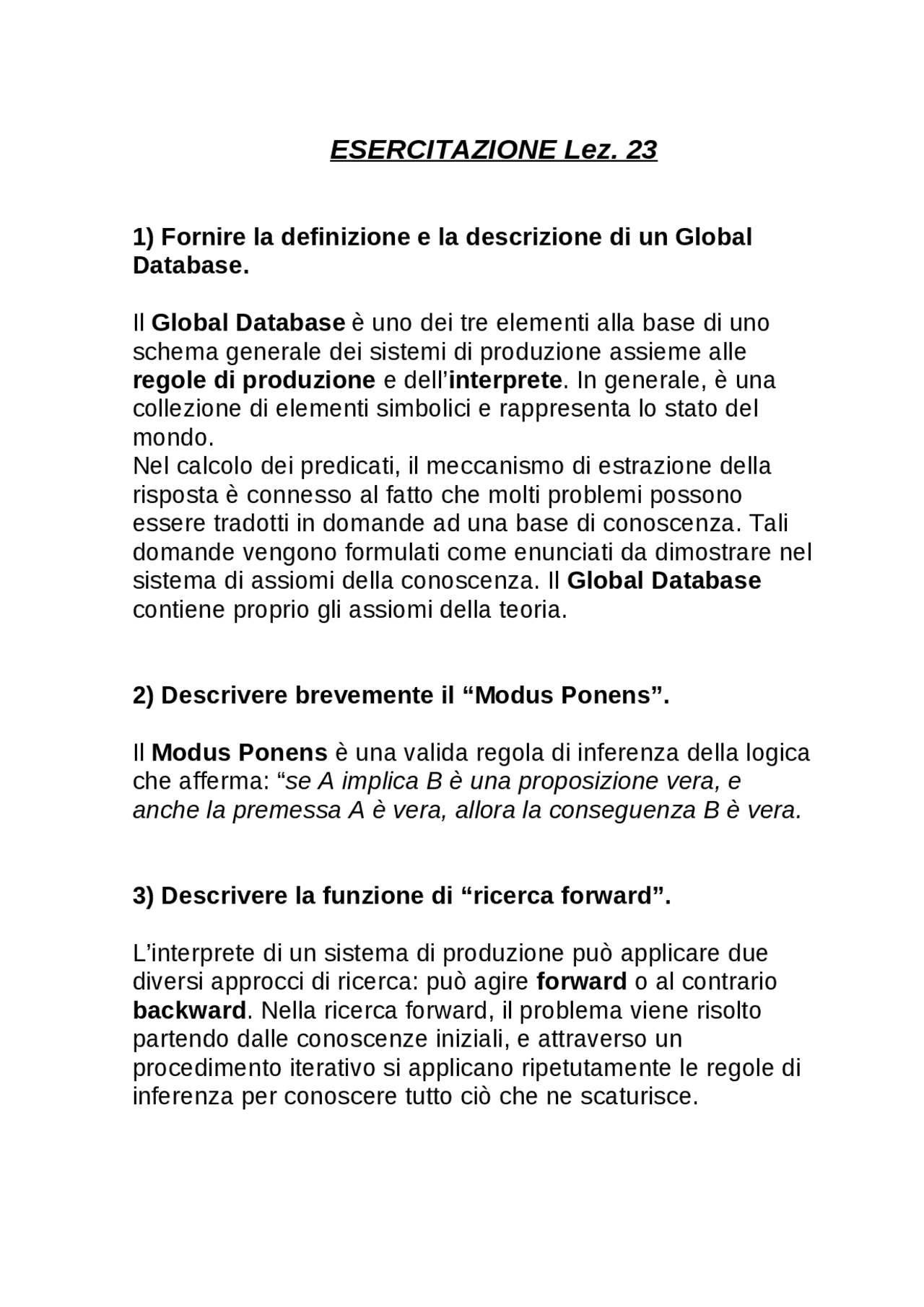 Esercitazione Di Informatica Esercizi Di Elementi Di Informatica