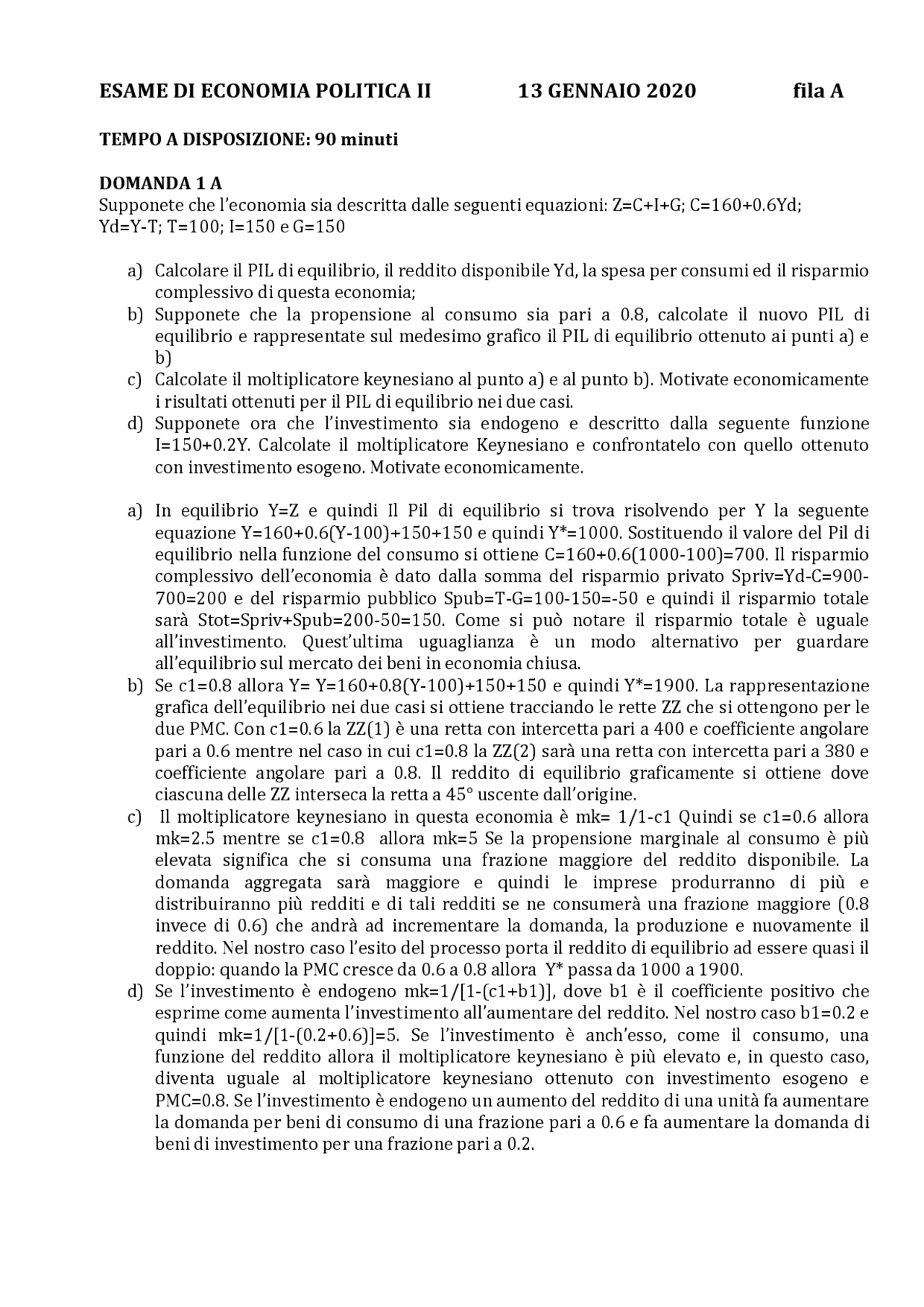 Esame Testo E Soluzioni Docsity