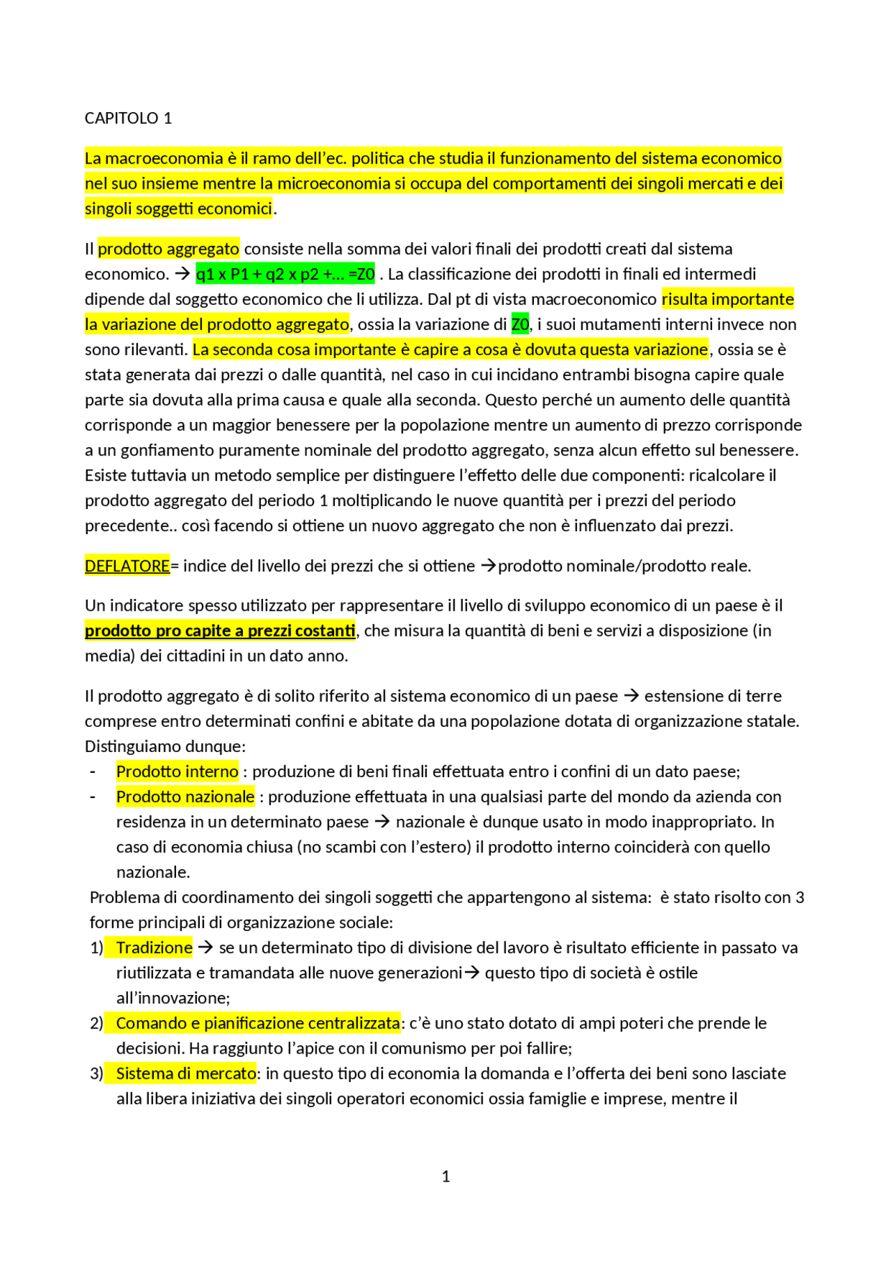Riassunti libro macroeconomia - Docsity