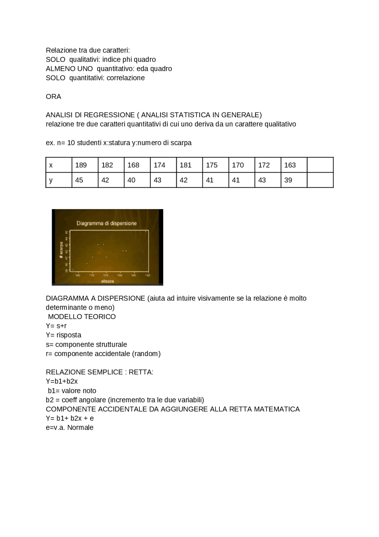 Statistica Aziendale E Regressione Lineare Docsity