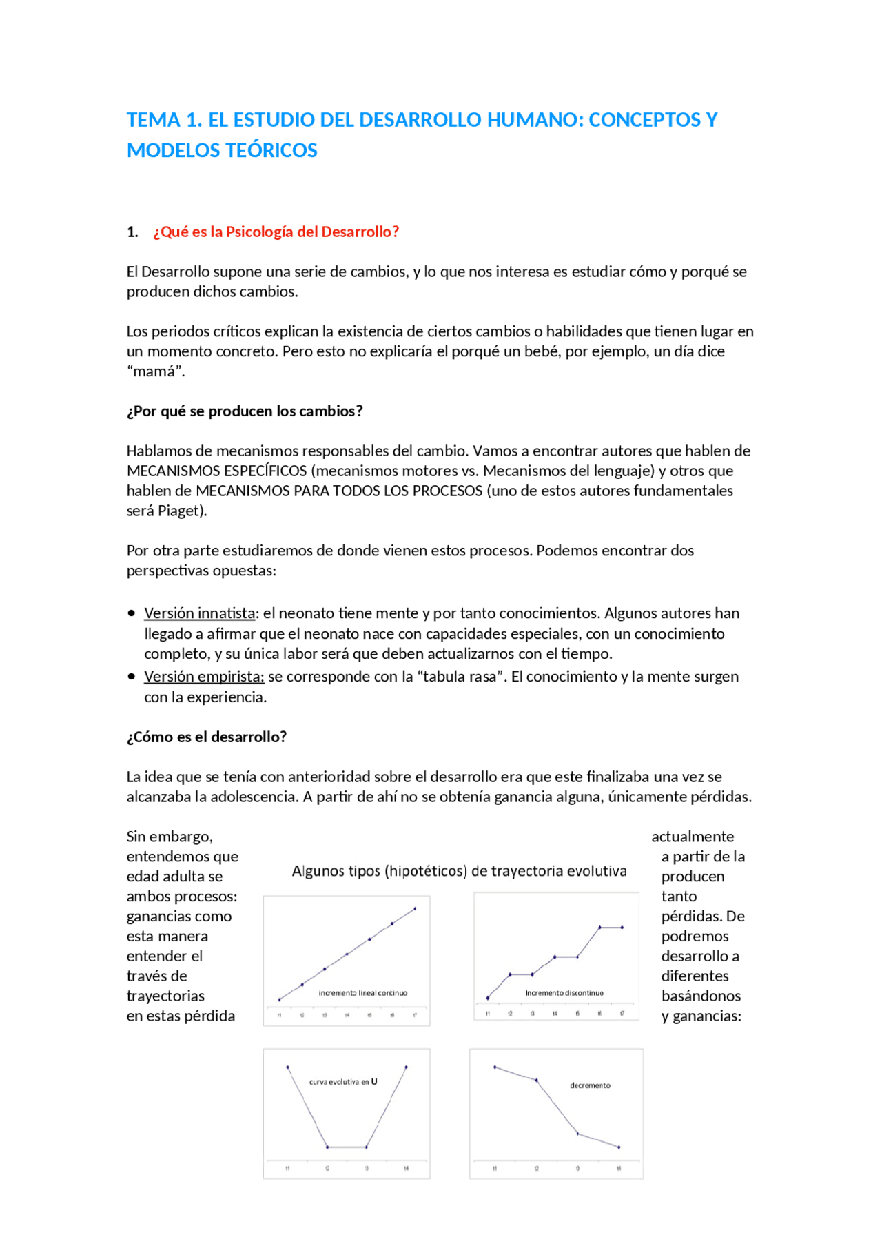 Desarrollo Cognitivo Apuntes De Desarrollo Cognitivo Docsity