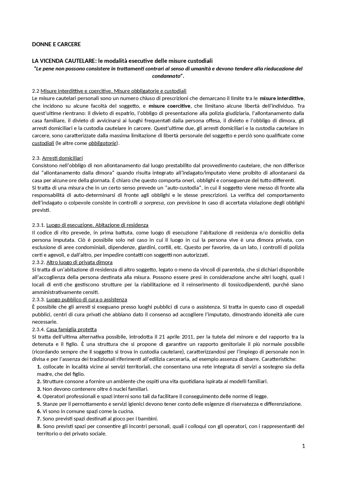 Riassunto Donne E Carcere Docsity