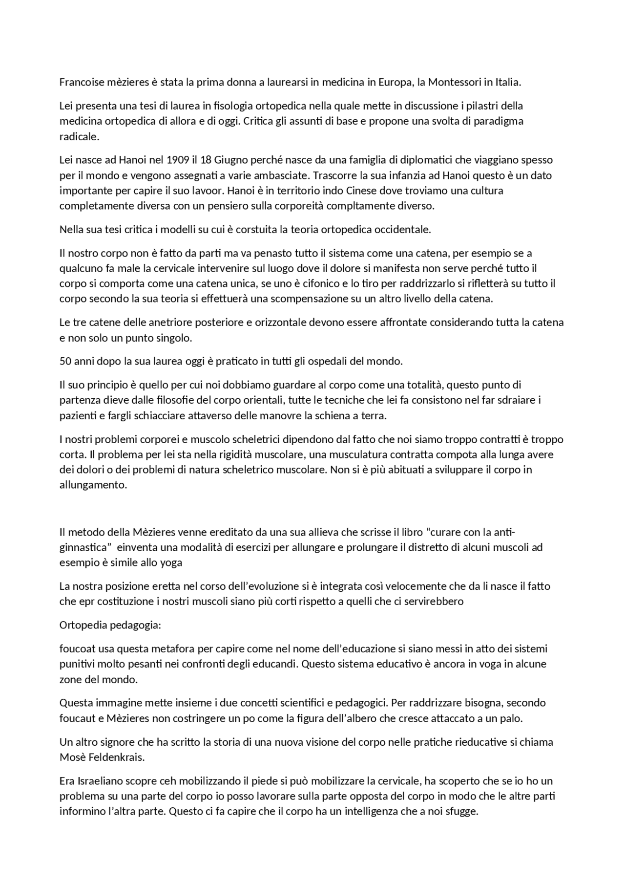 Appunti Pedagogia Del Corpo Docsity