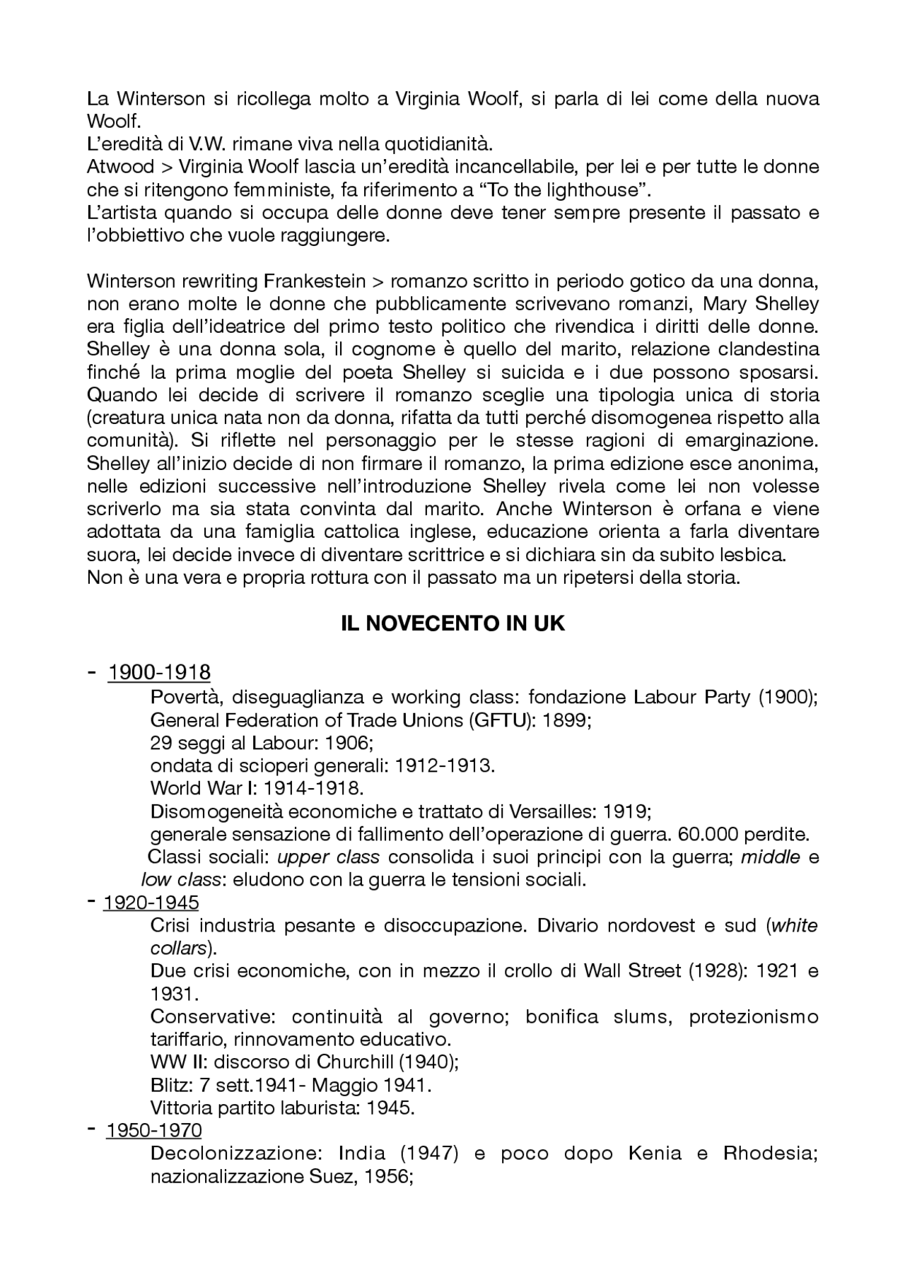 Appunti Letteratura Inglese Docsity