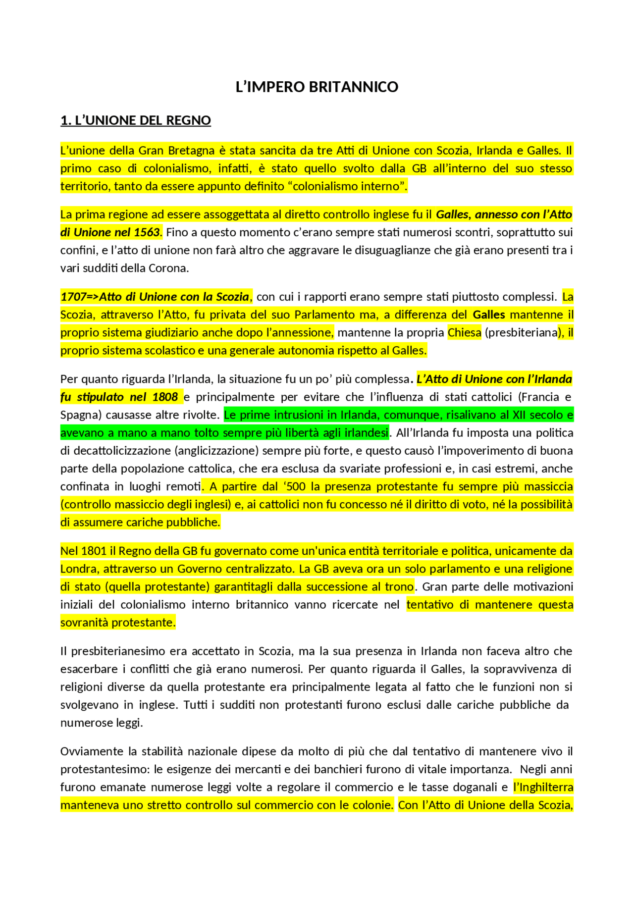 Riassunto de "impero britannico" di Philippa Levine - Docsity